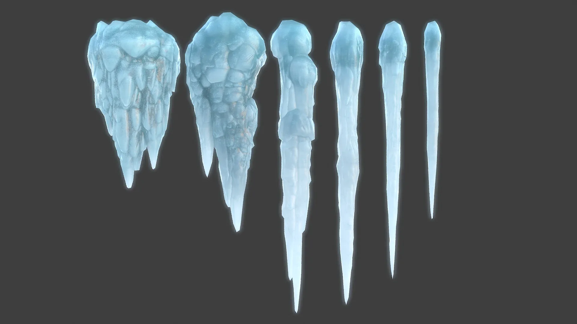 42 Low poly Ice Cave Modulars - - FlippedNormals