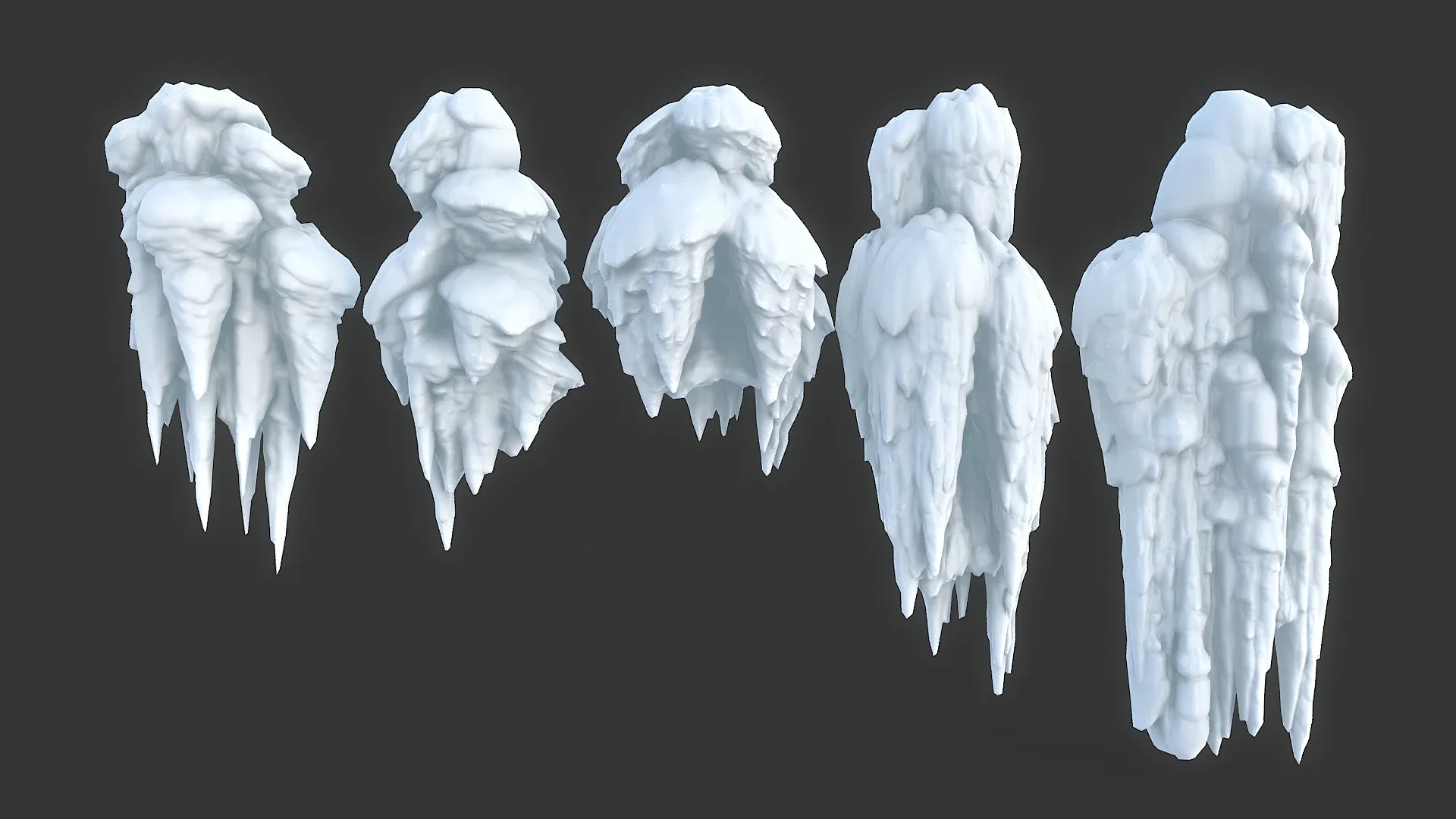 42 Low poly Ice Cave Modulars - - FlippedNormals