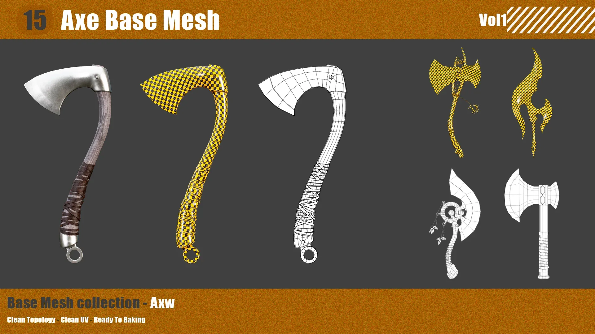 15 Base Mesh Axe - FlippedNormals