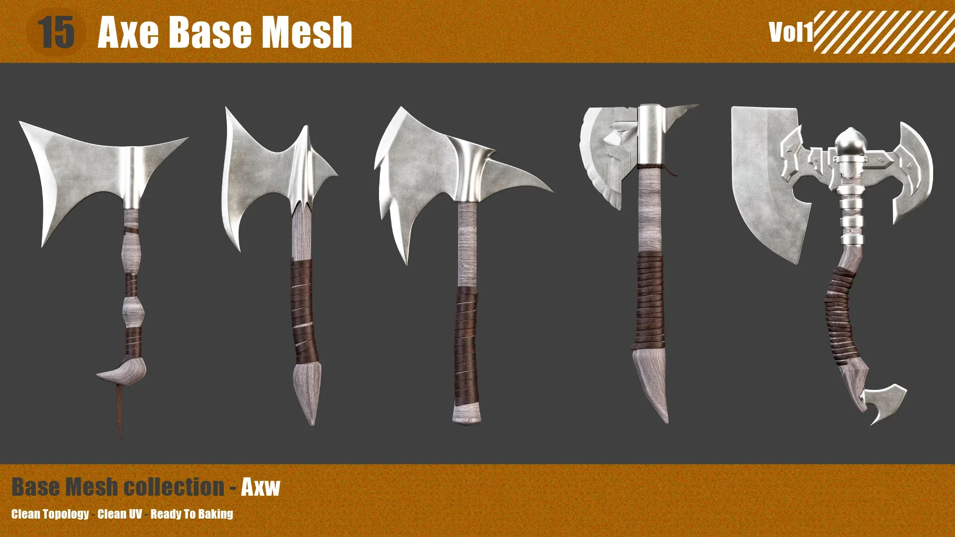 15 Base Mesh Axe - FlippedNormals