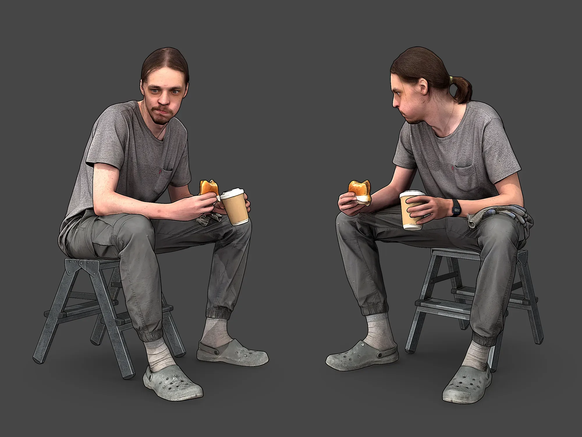 Worker in Gray Model Pack - FlippedNormals