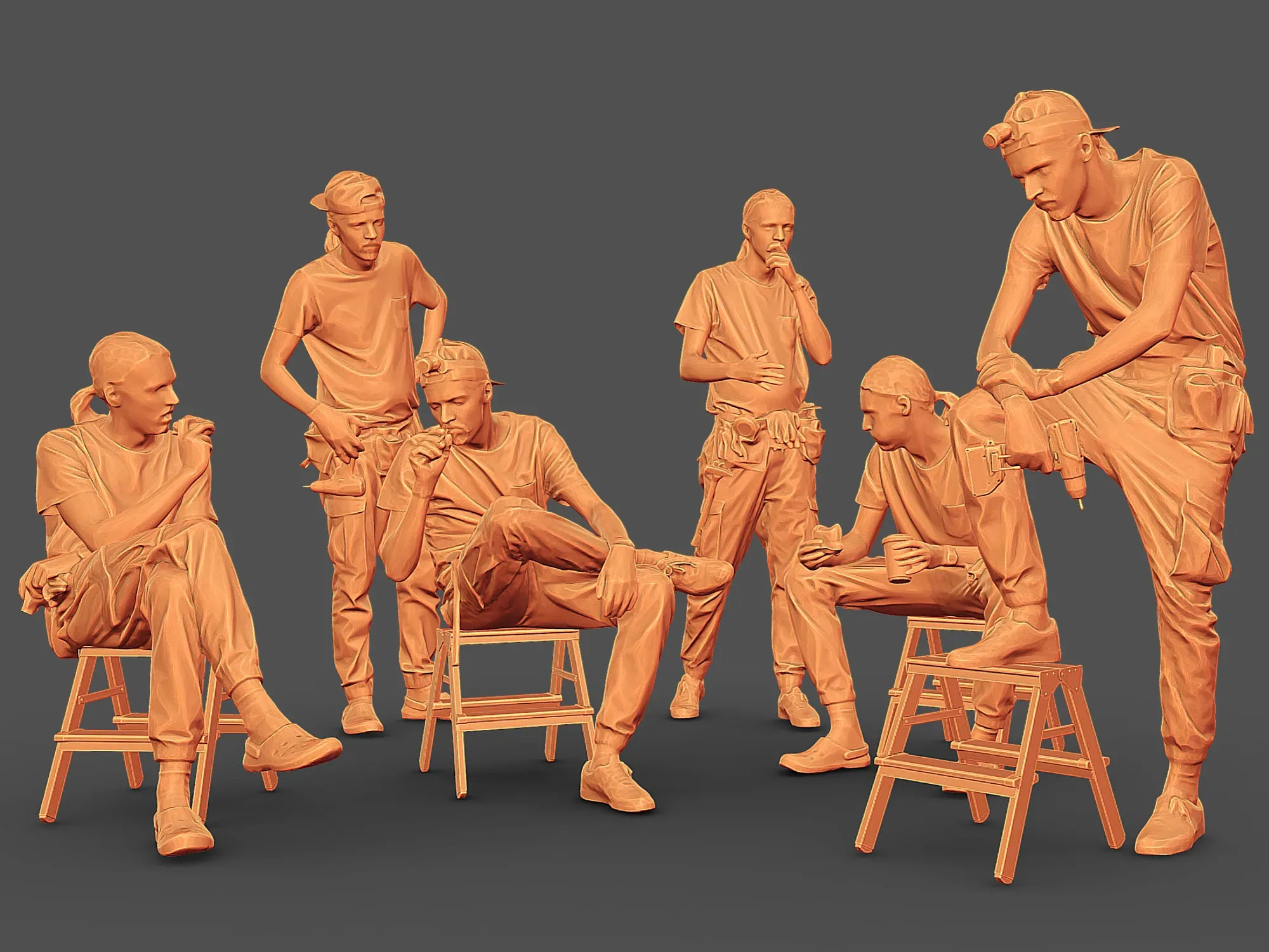 Worker in Gray Model Pack - FlippedNormals