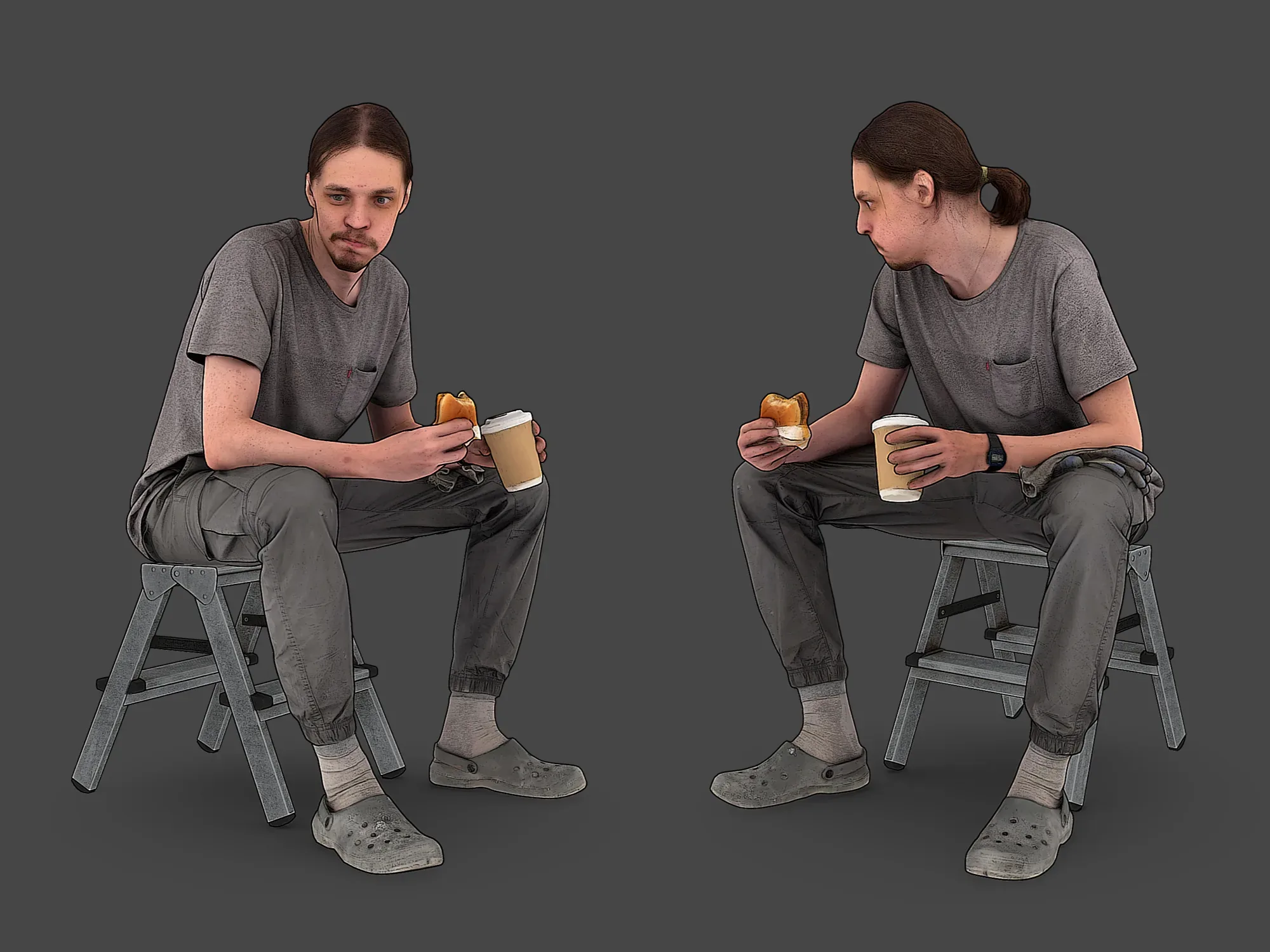 Worker in Gray Model Pack - FlippedNormals