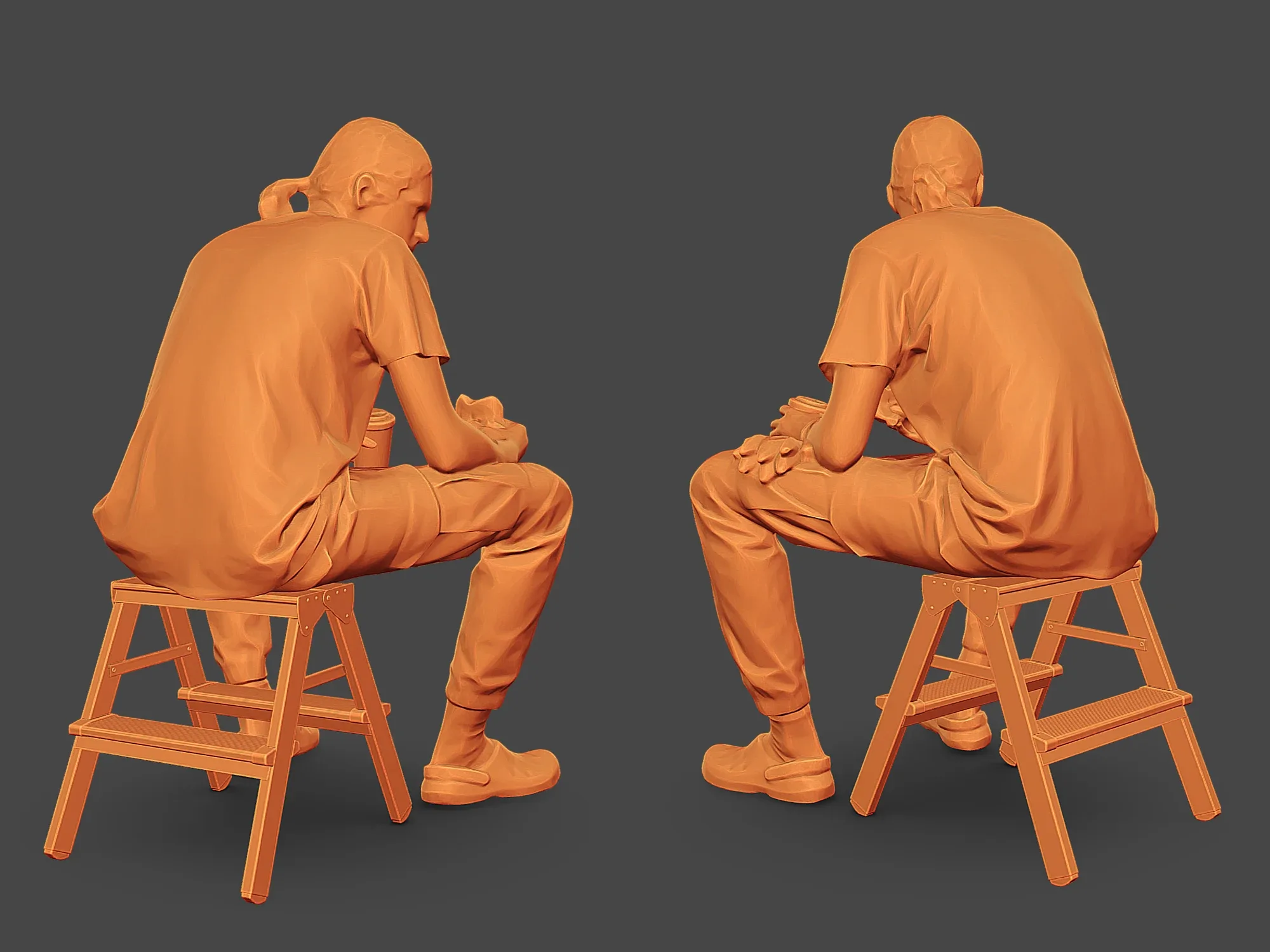 Worker in Gray Model Pack - FlippedNormals