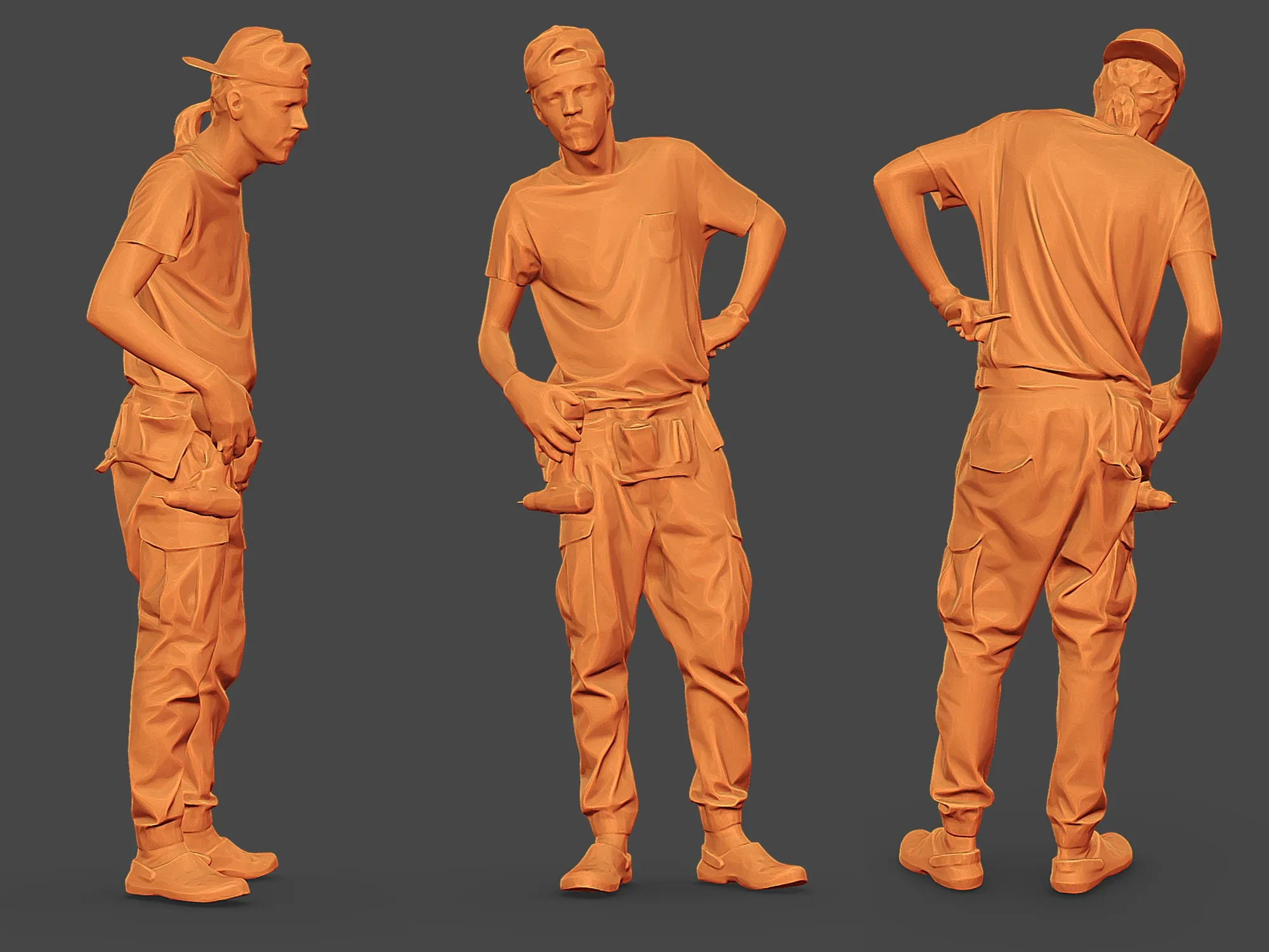 Worker in Gray Model Pack - FlippedNormals