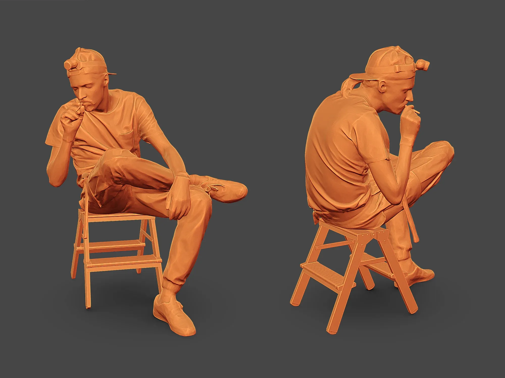 Worker in Gray Model Pack - FlippedNormals