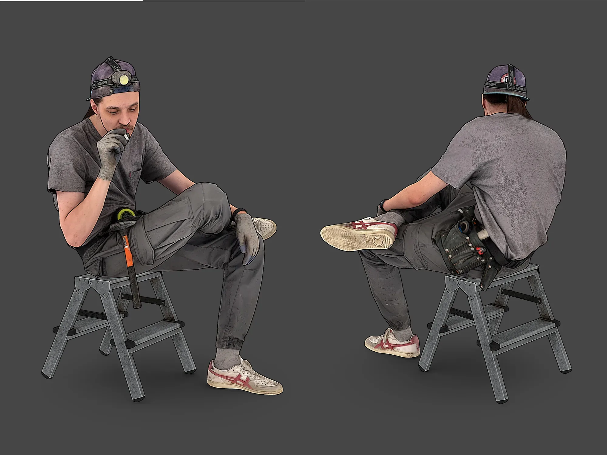 Worker in Gray Model Pack - FlippedNormals