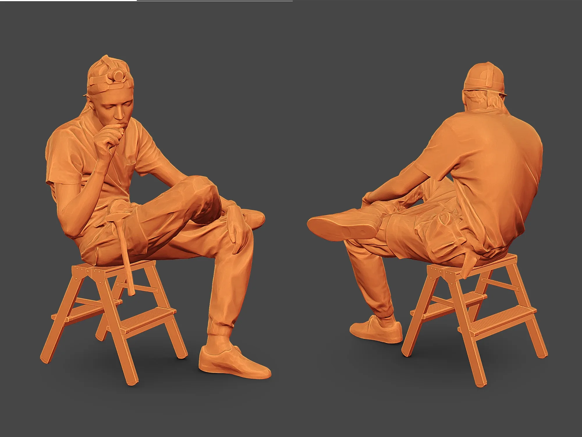 Worker in Gray Model Pack - FlippedNormals