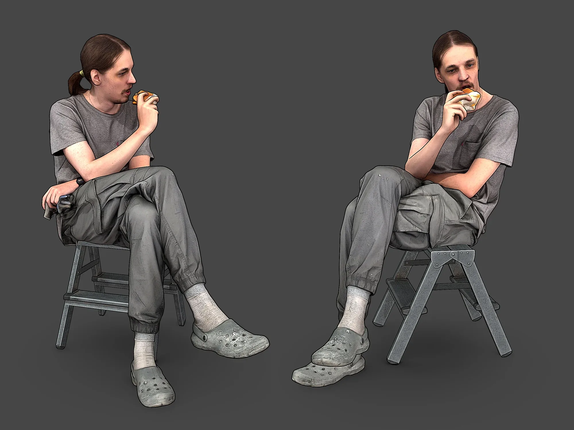 Worker in Gray Model Pack - FlippedNormals