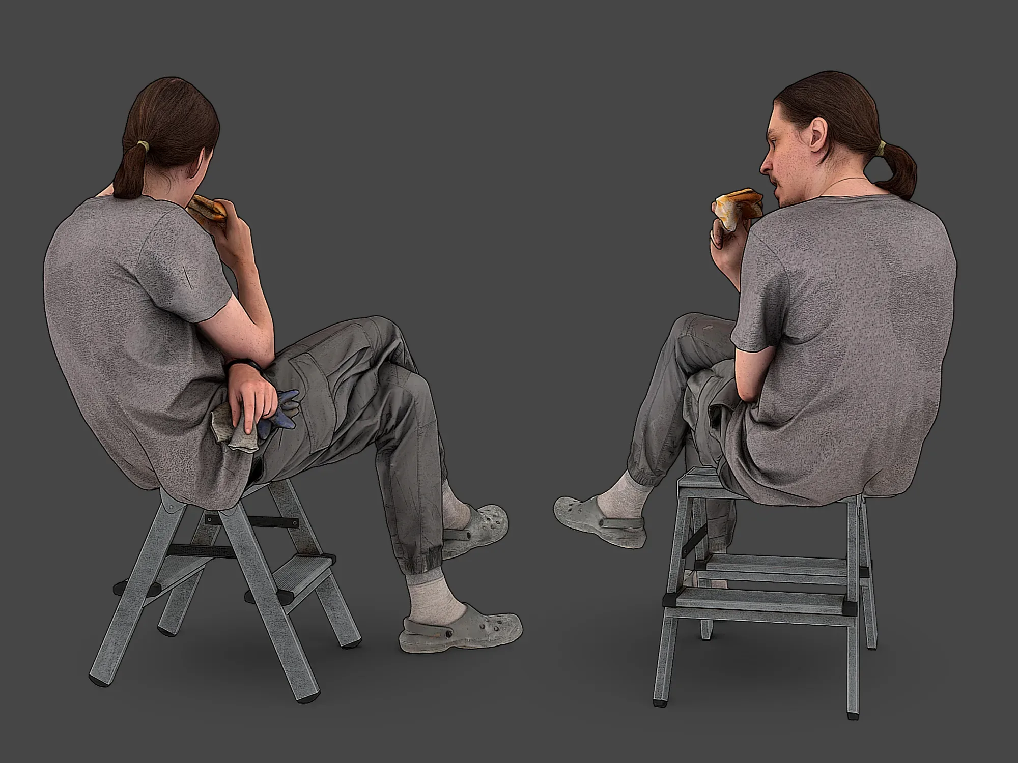 Worker in Gray Model Pack - FlippedNormals