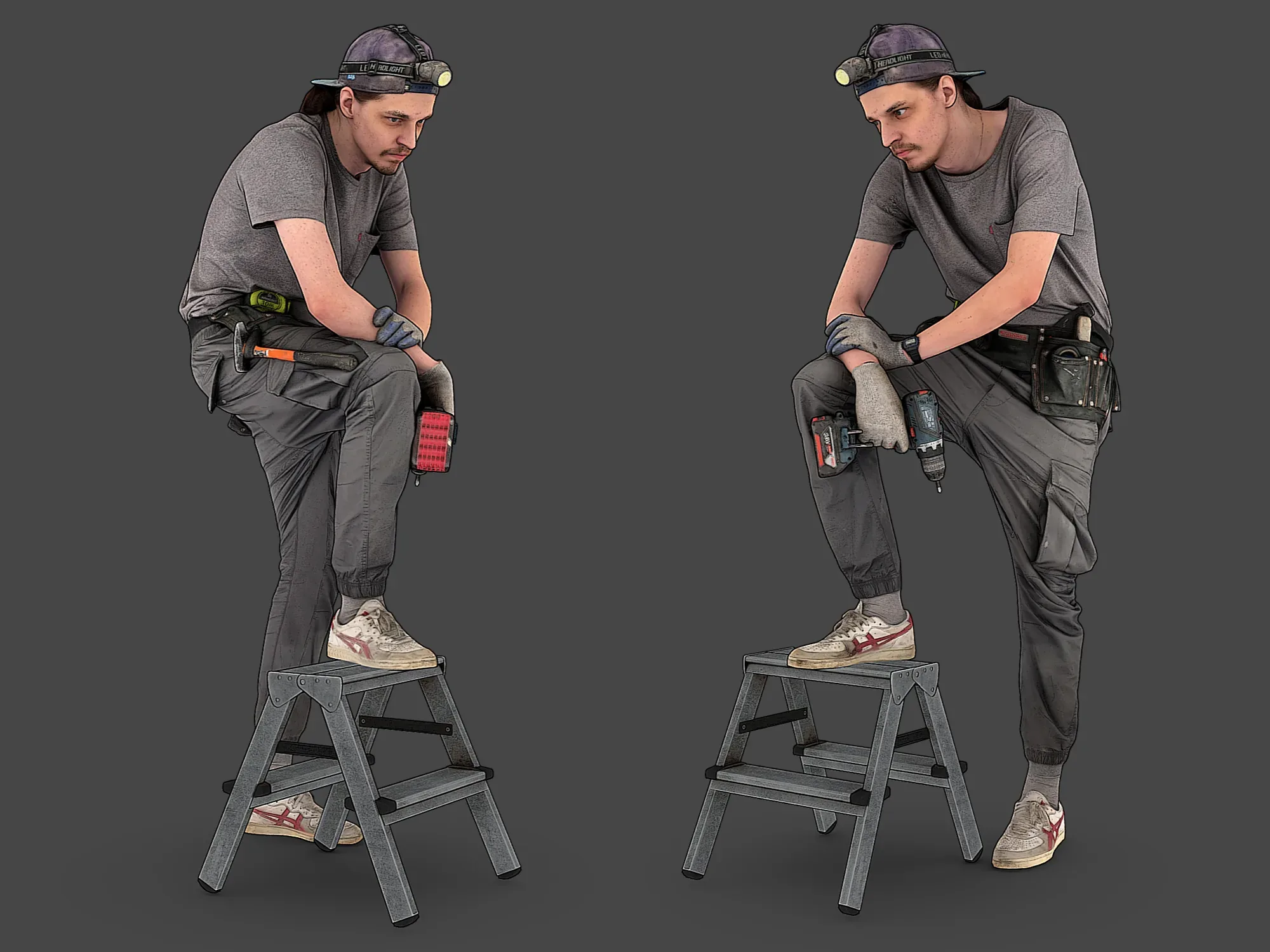 Worker in Gray Model Pack - FlippedNormals