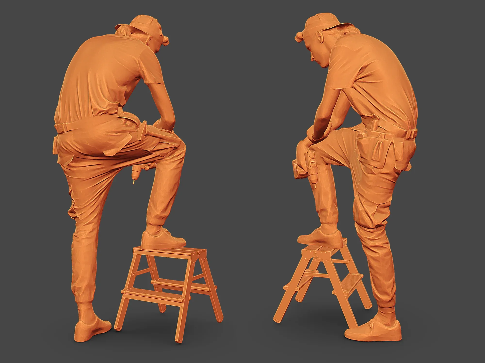 Worker in Gray Model Pack - FlippedNormals