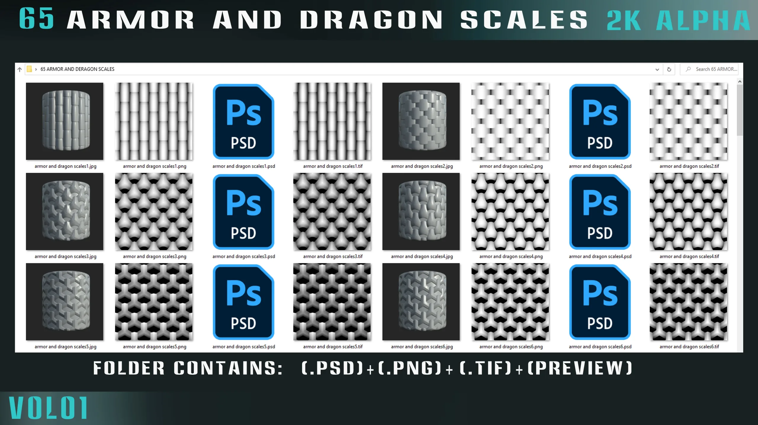 65 Armor and Dragon Scales Alpha - FlippedNormals