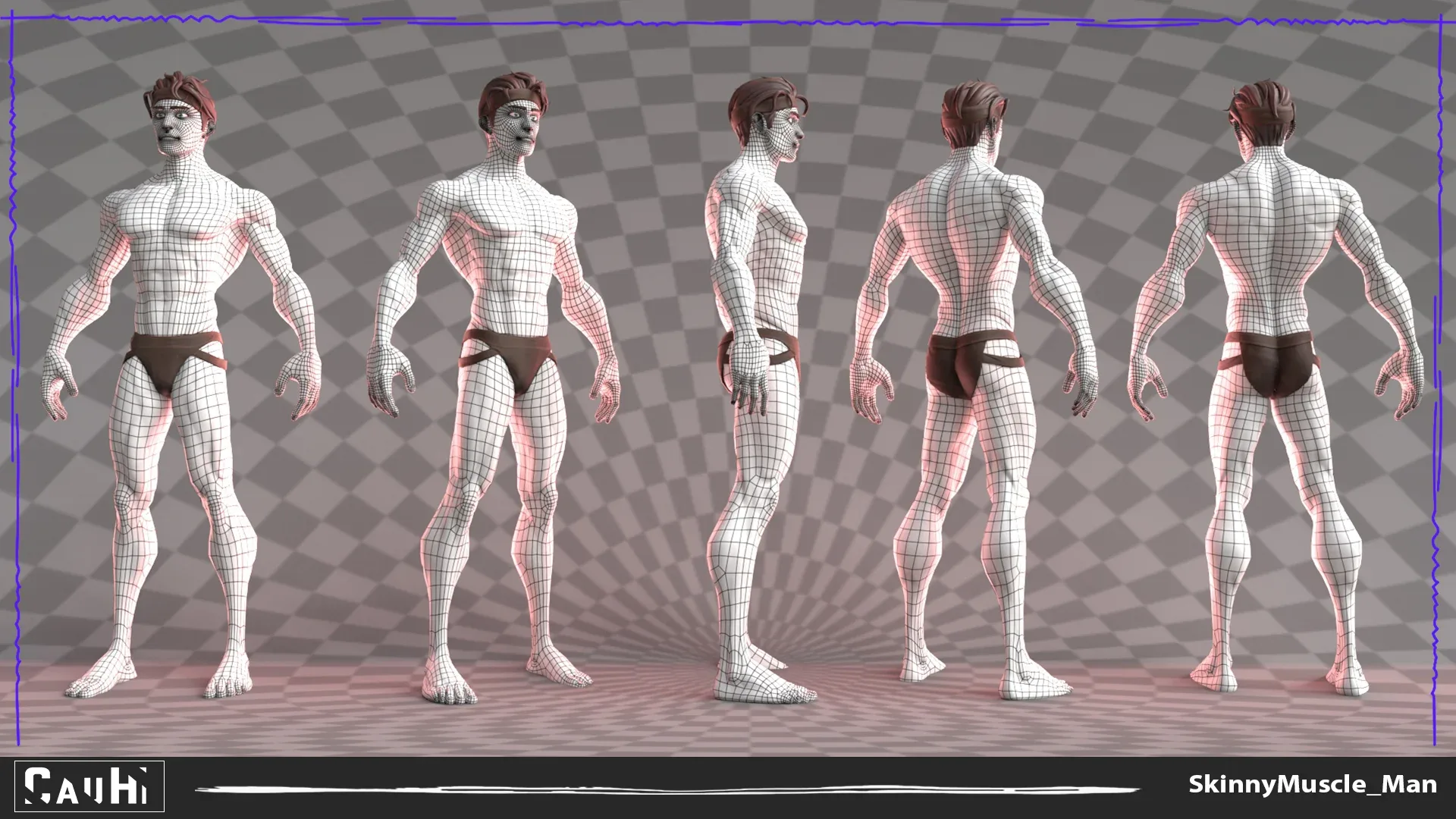Skinny Muscle Man Basemesh - FlippedNormals