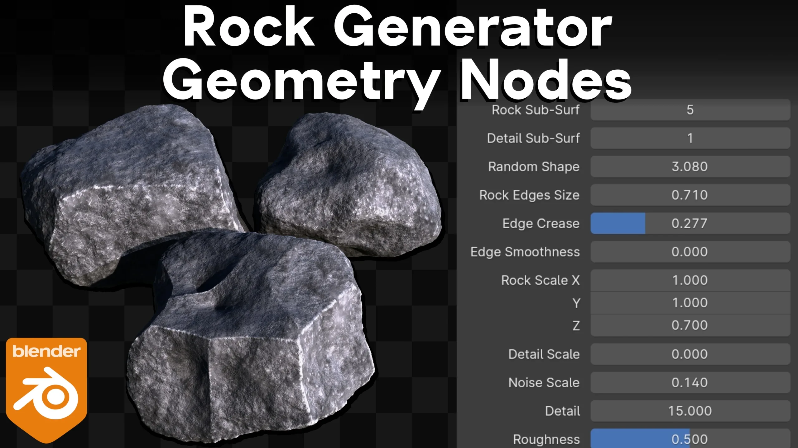 Rock Generator - Geometry Nodes - FlippedNormals