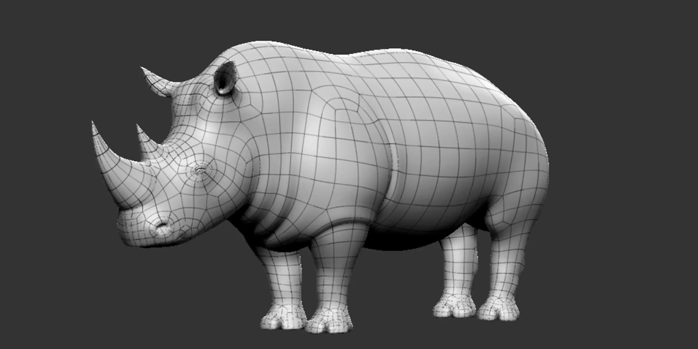 Rhino BaseMesh - Topology + UV - FlippedNormals