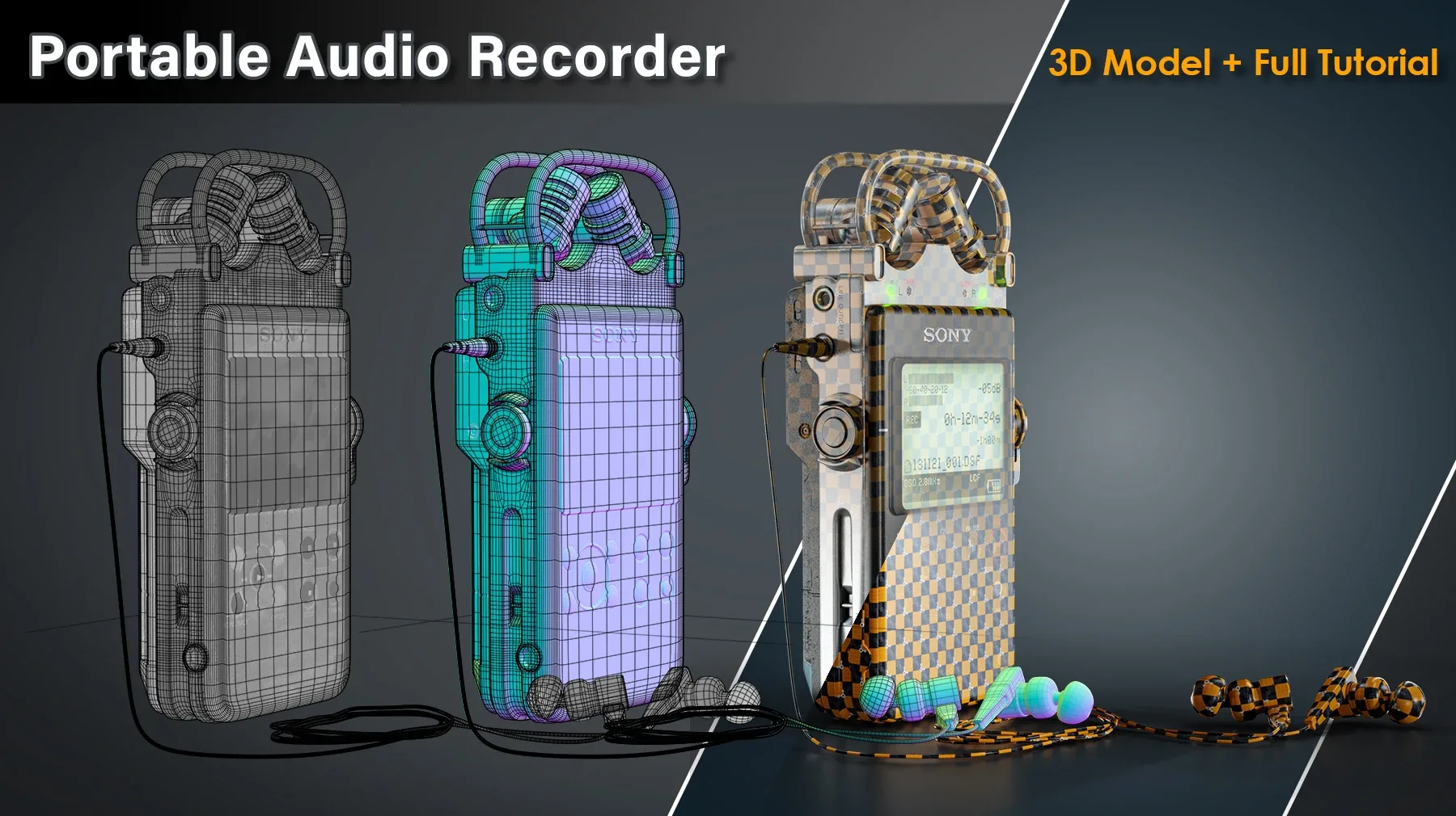 Portable Audio Recorder / 3D Model+Full - FlippedNormals