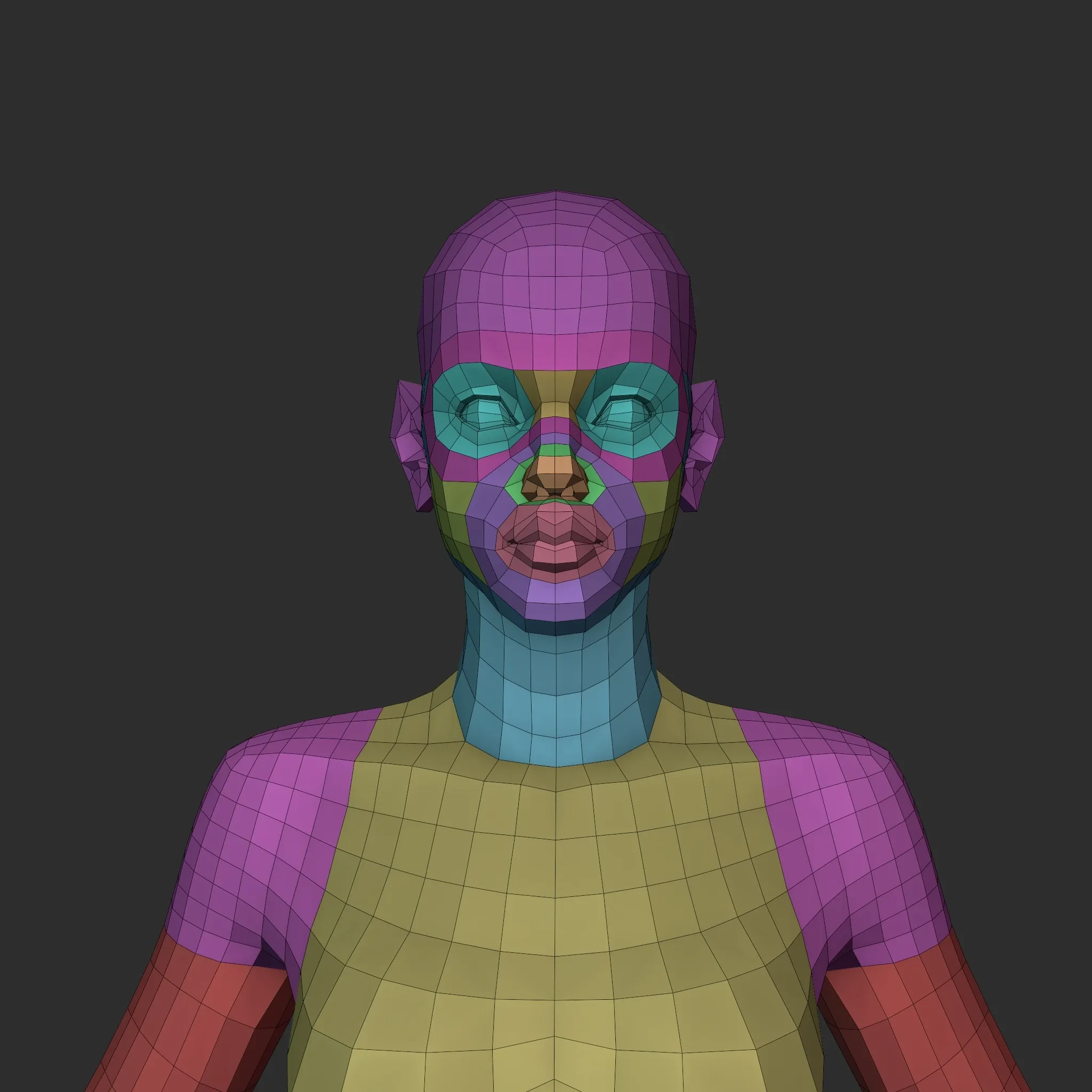 Stylized Lowpoly Female Basemesh - FlippedNormals