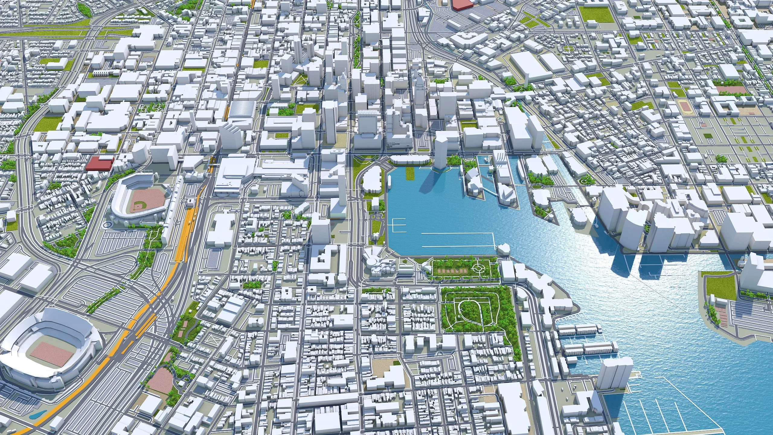 Baltimore Downtown City Maryland - FlippedNormals