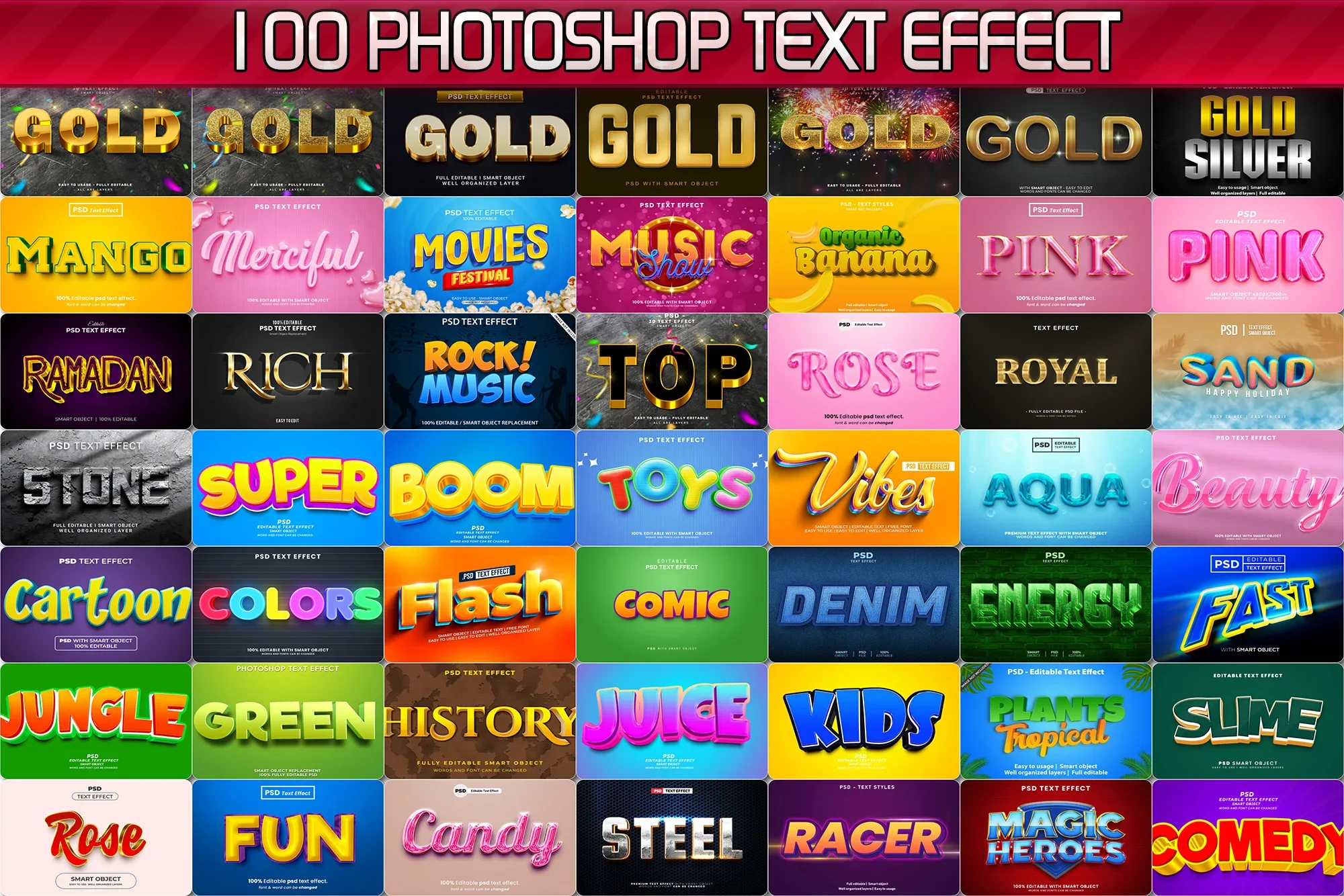 100 Premium Photoshop Text Effects - FlippedNormals