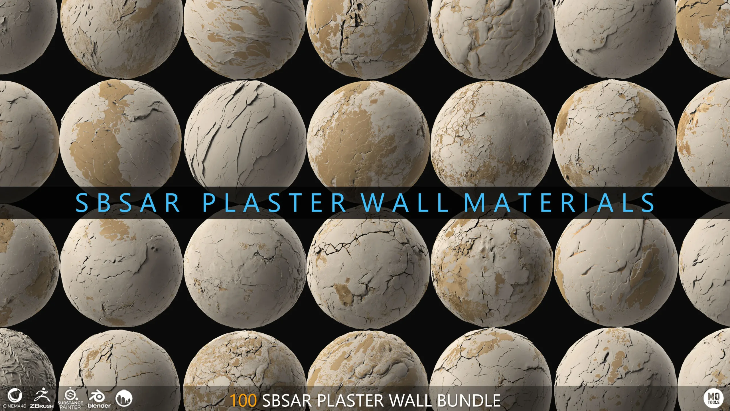 100 SBSAR PLASTER WALL MATERIALS - FlippedNormals