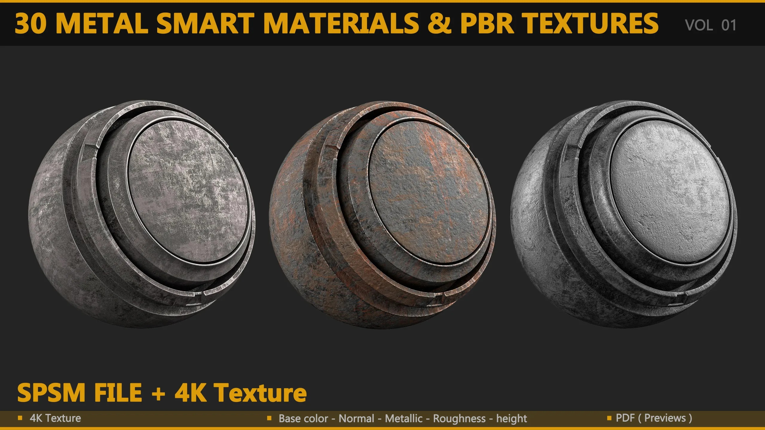 30 METAL SMART MATERIALS & PBR - FlippedNormals