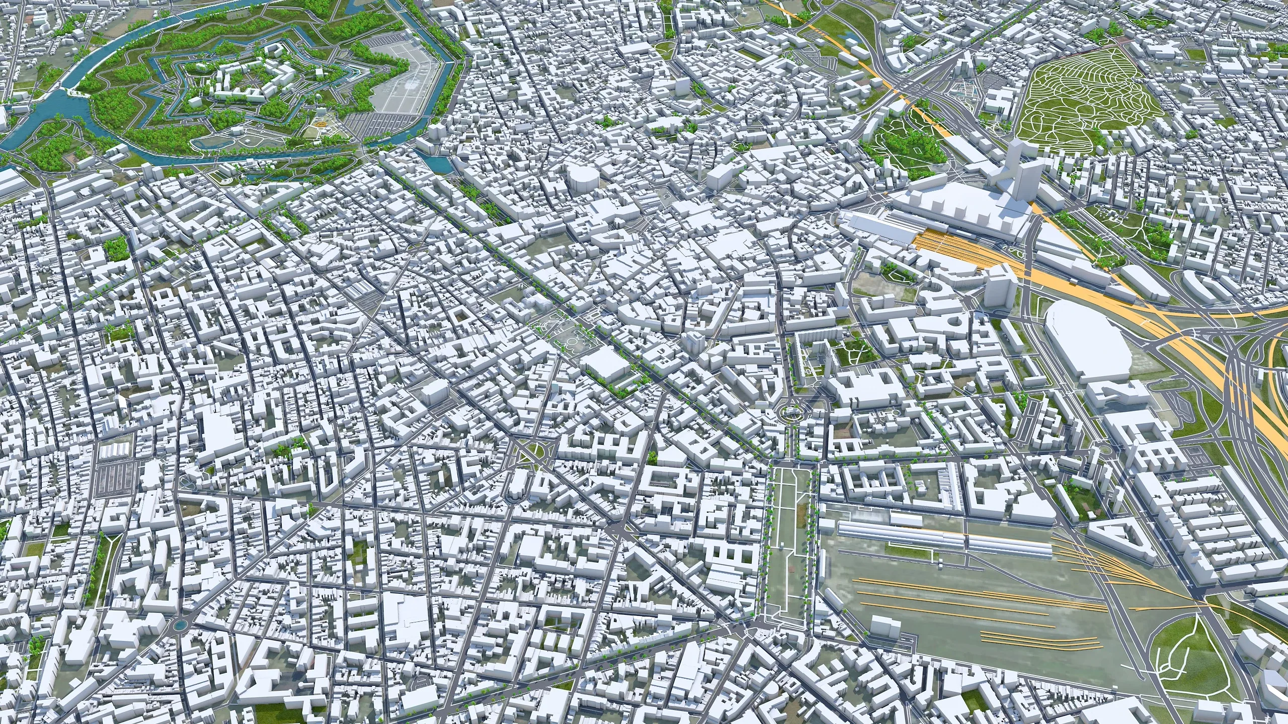 Lille City France 3D Model 70KM - FlippedNormals