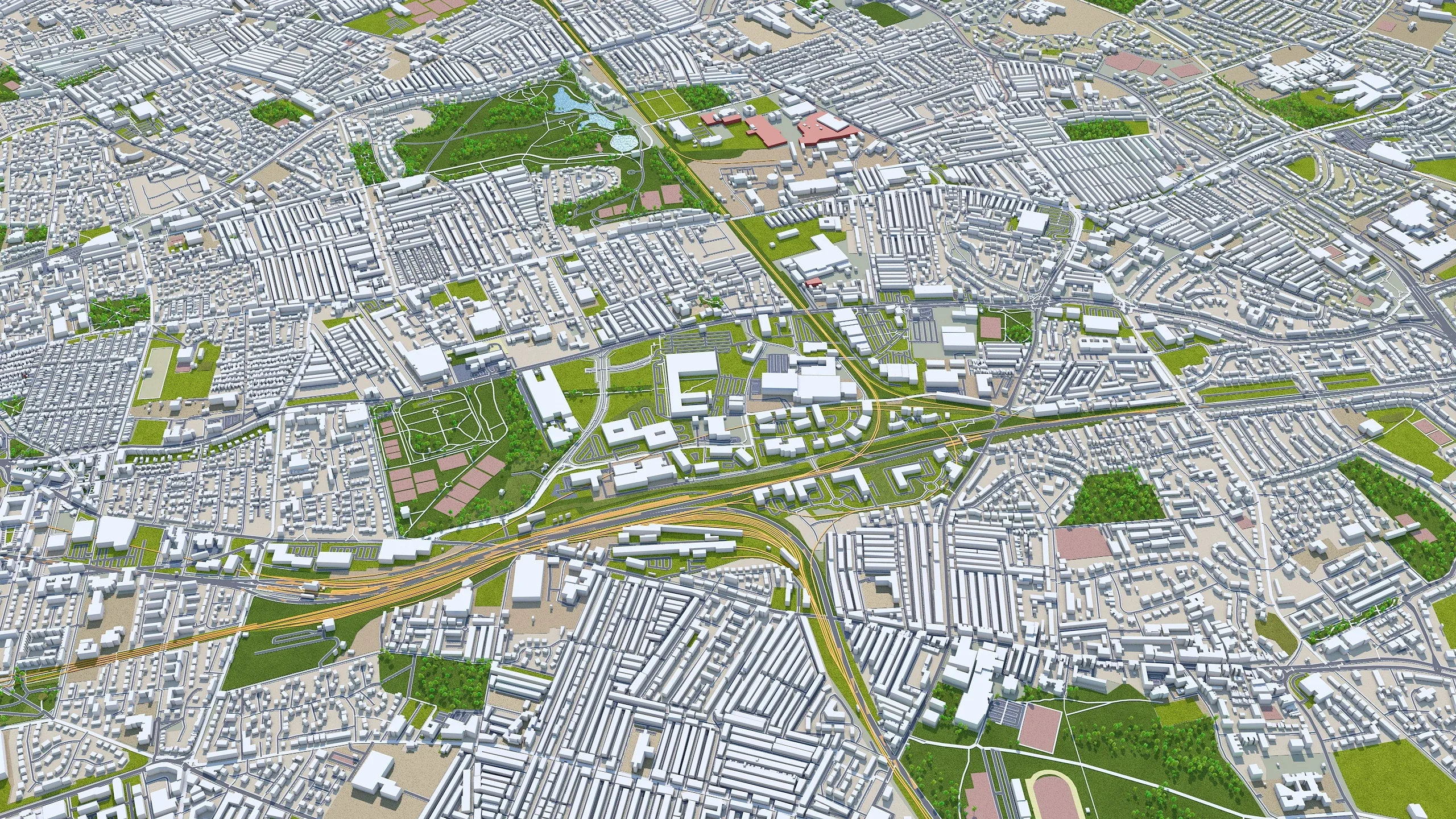 Liverpool City UK 3D Model 40KM - FlippedNormals