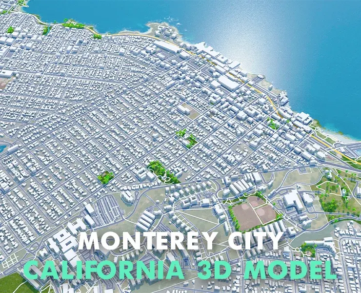 Monterey City California 3D Model - FlippedNormals