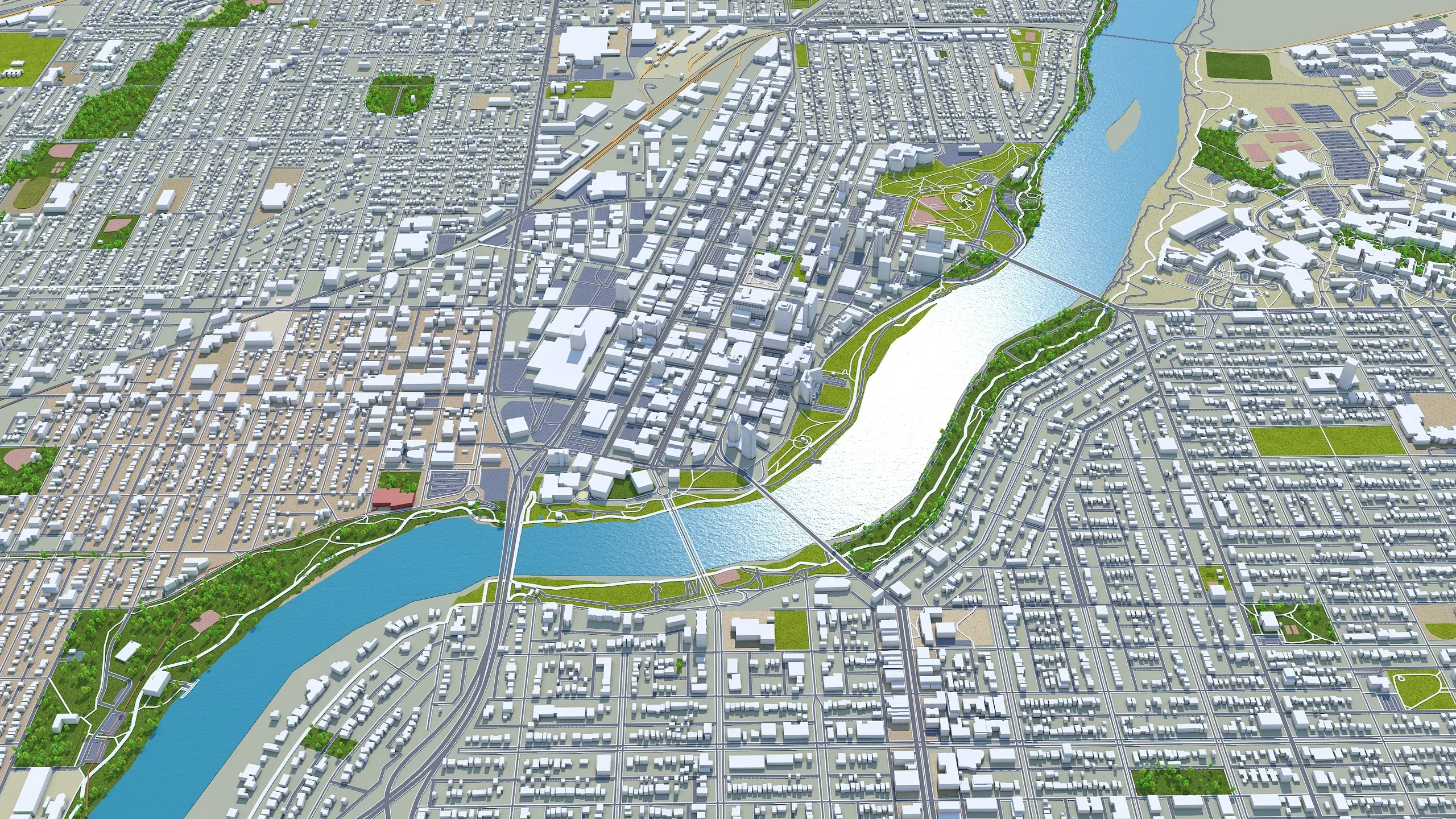 Saskatoon City Canada 3D Model - FlippedNormals