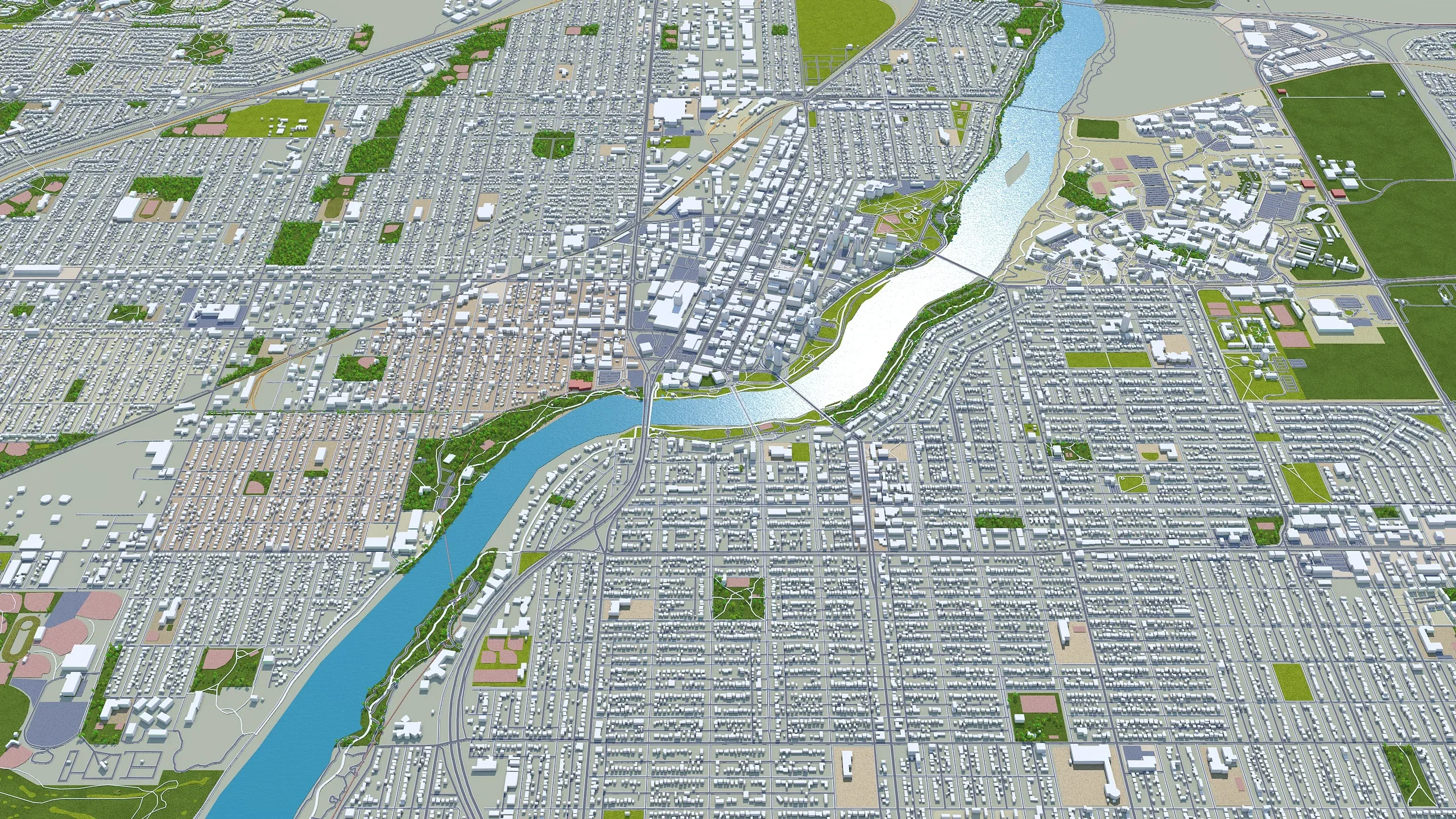Saskatoon City Canada 3D Model - FlippedNormals