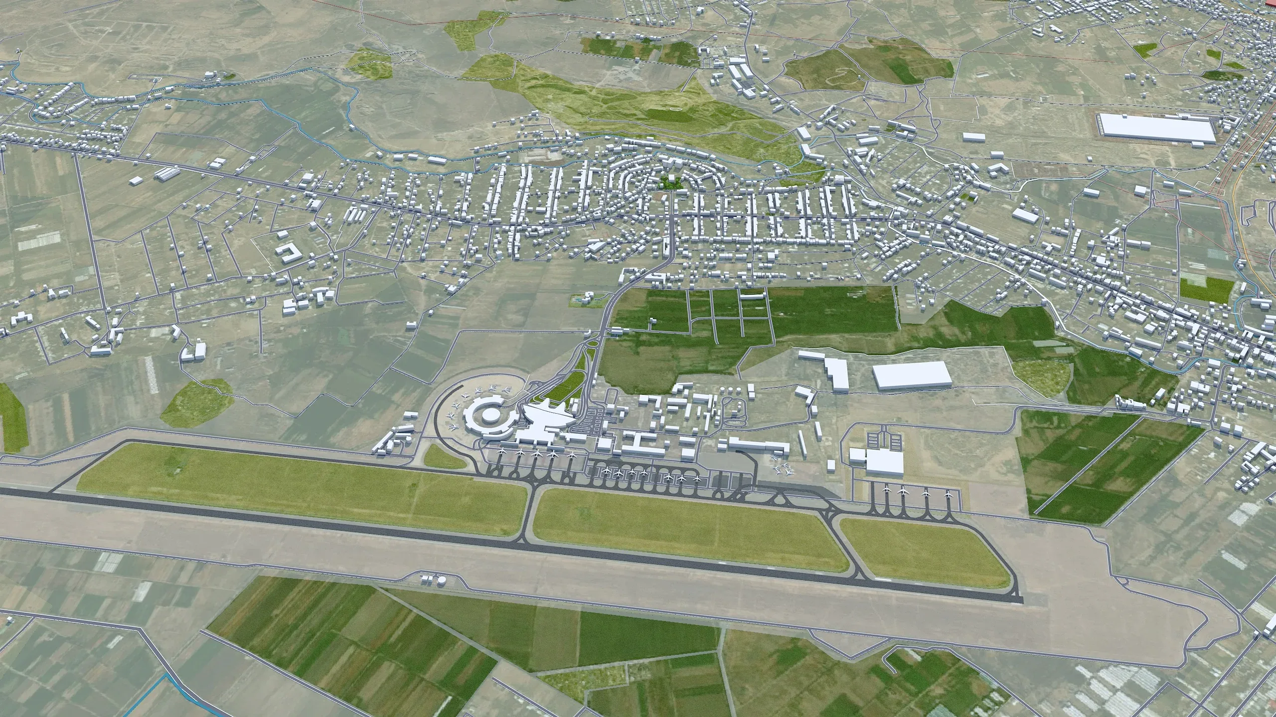 Yerevan City Armenia 3D Model 60km - FlippedNormals