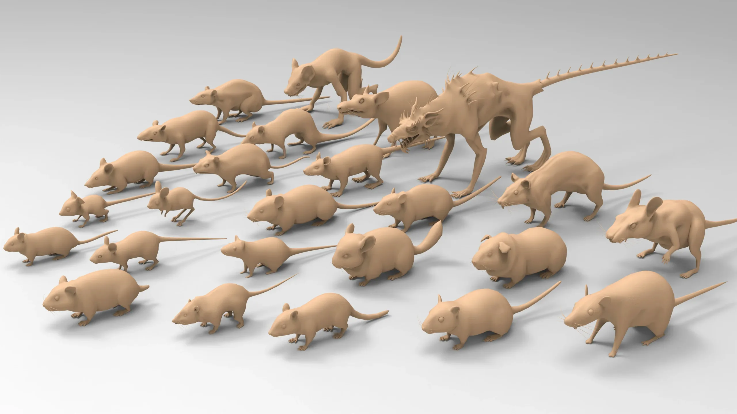 25 Basemesh rat collection - FlippedNormals