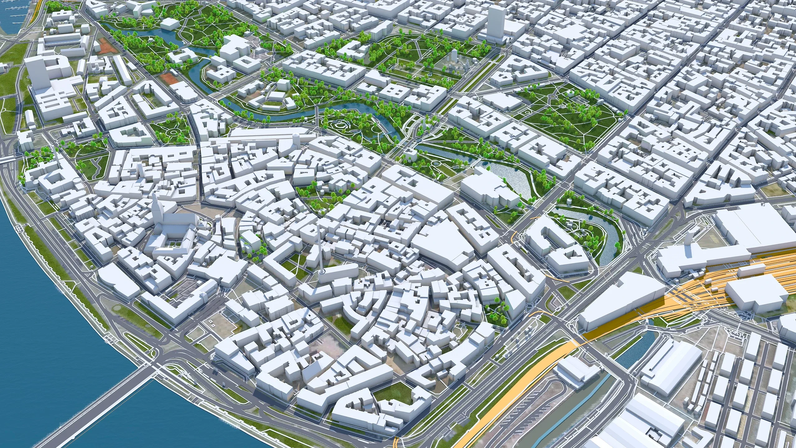 Riga City Latvia 3D model 50km - FlippedNormals