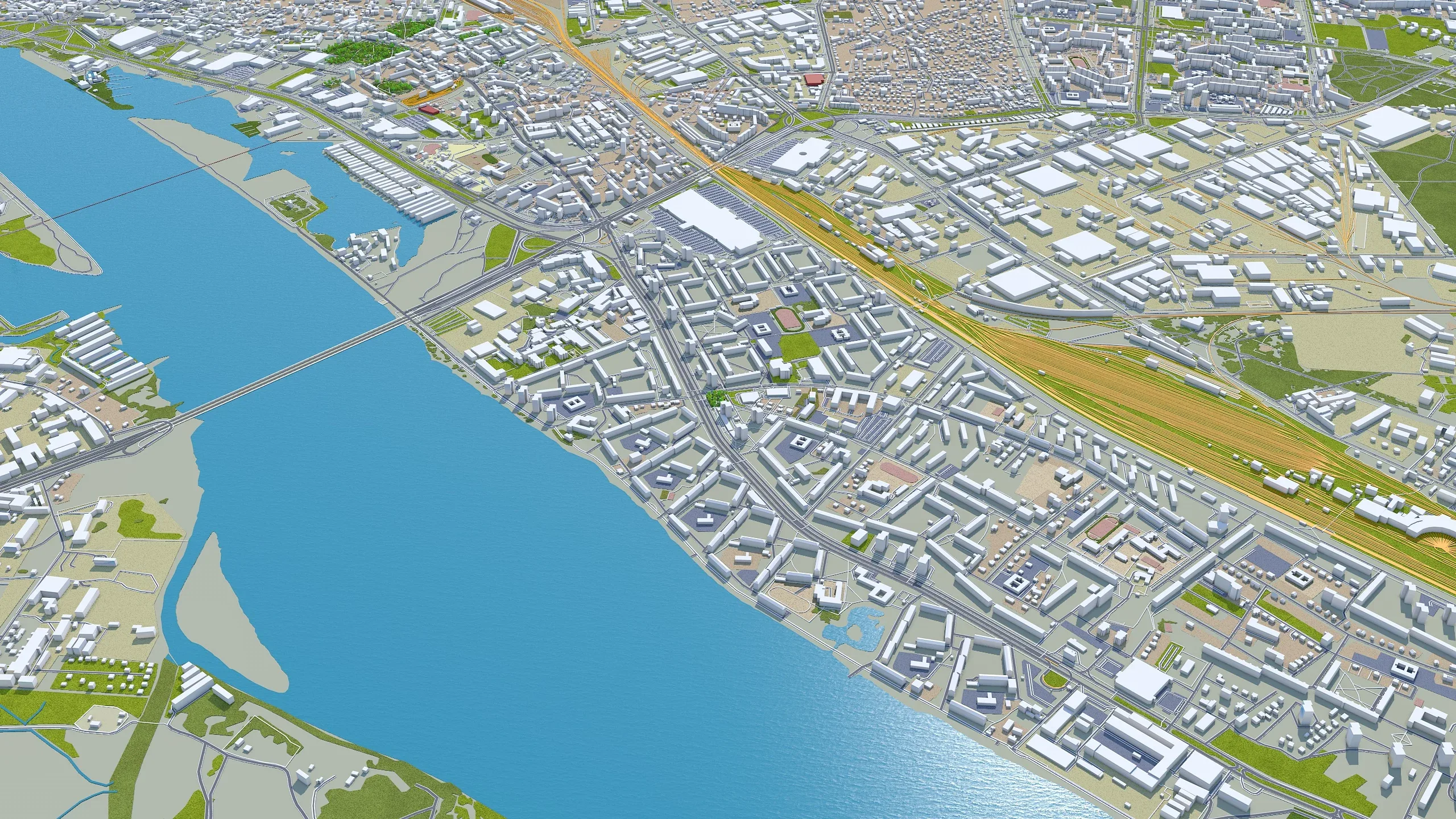 Riga City Latvia 3D model 50km - FlippedNormals