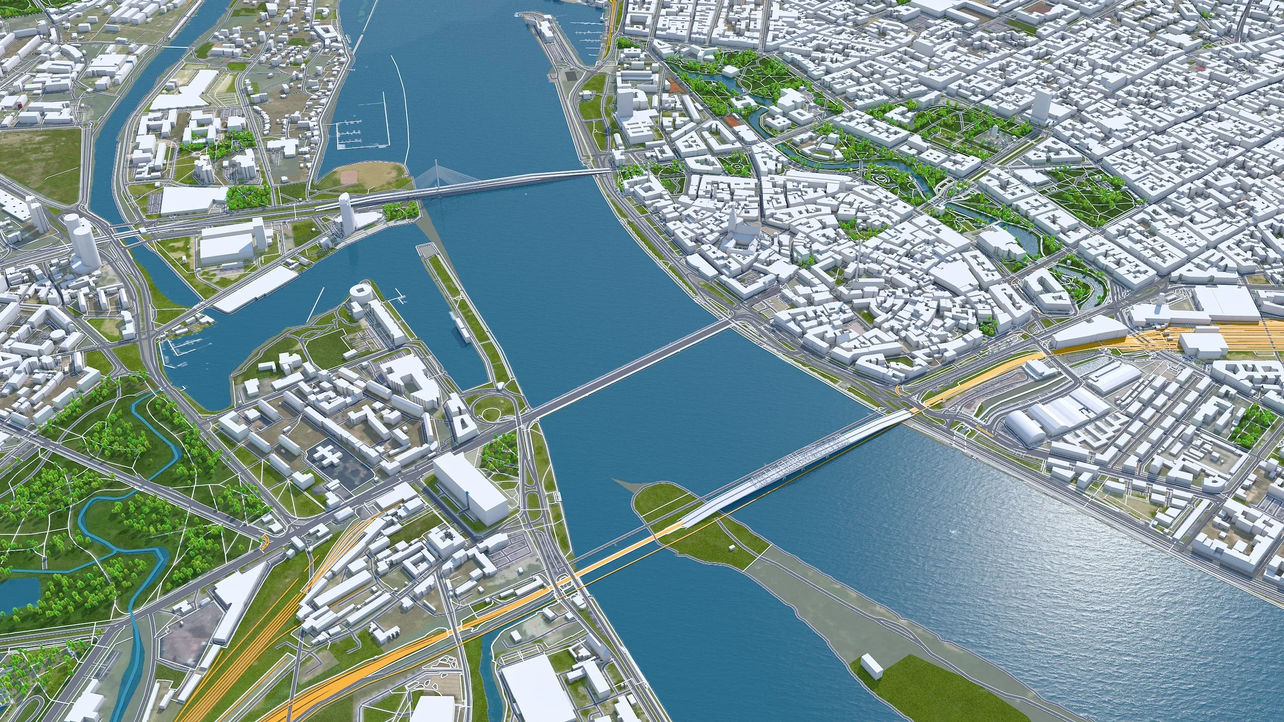 Riga City Latvia 3D model 50km - FlippedNormals