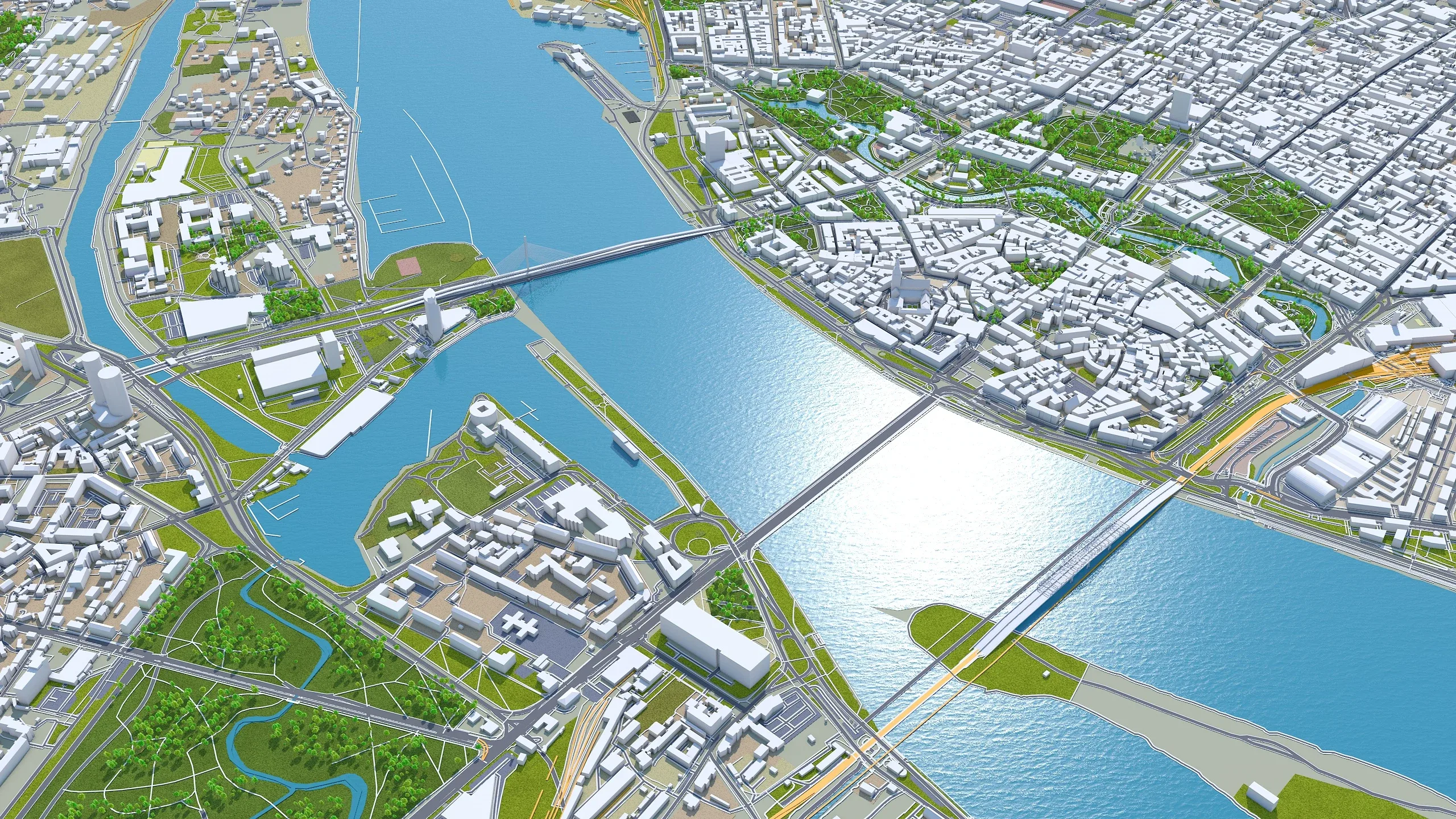 Riga City Latvia 3D model 50km - FlippedNormals