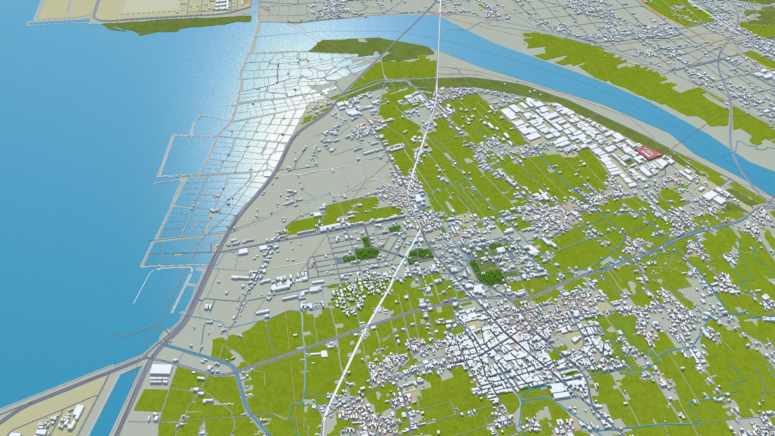 Taichung City Taiwan 3D Model 120km - FlippedNormals
