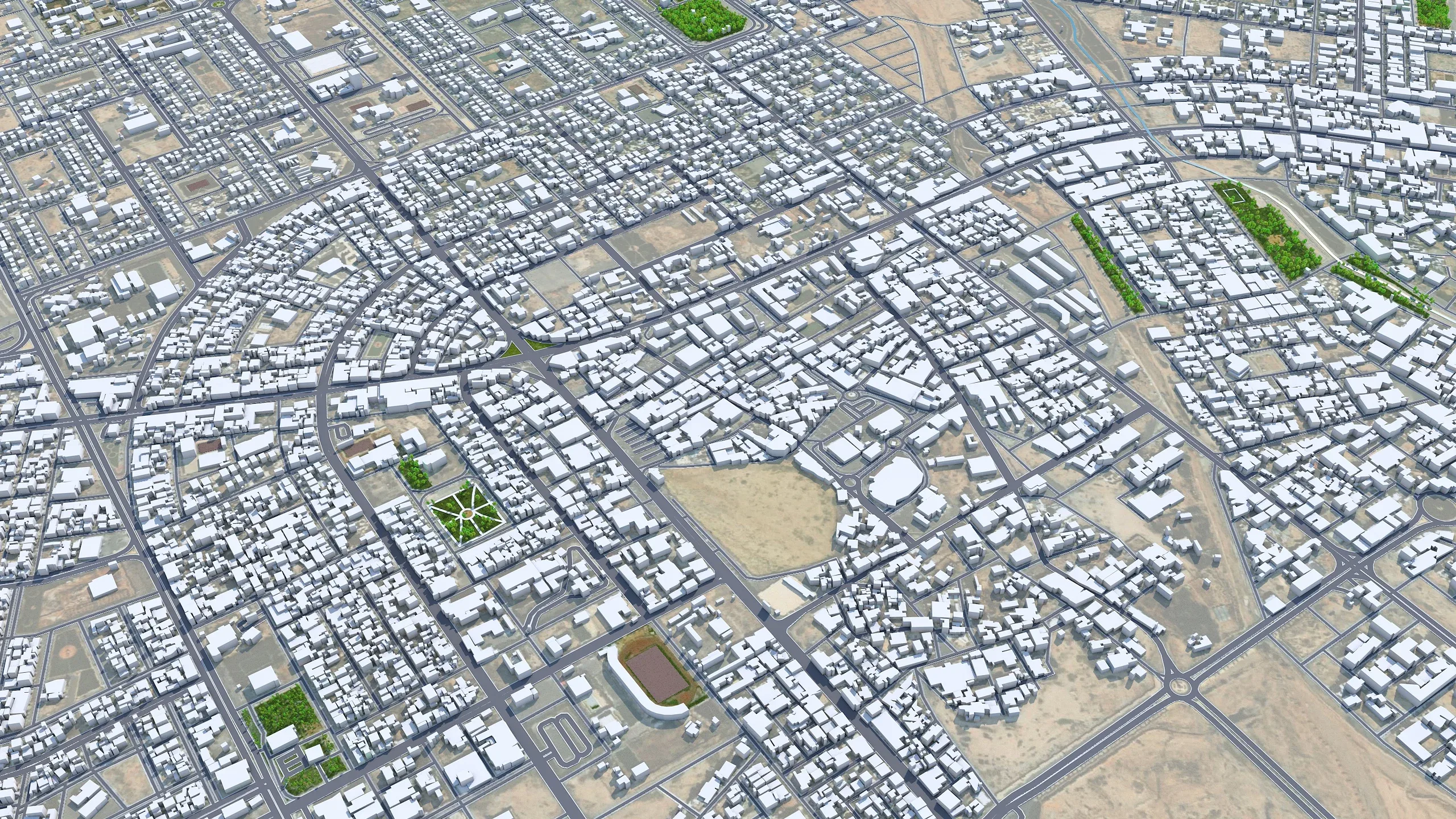 Ar Rass city Saudi Arabia 3d model - FlippedNormals