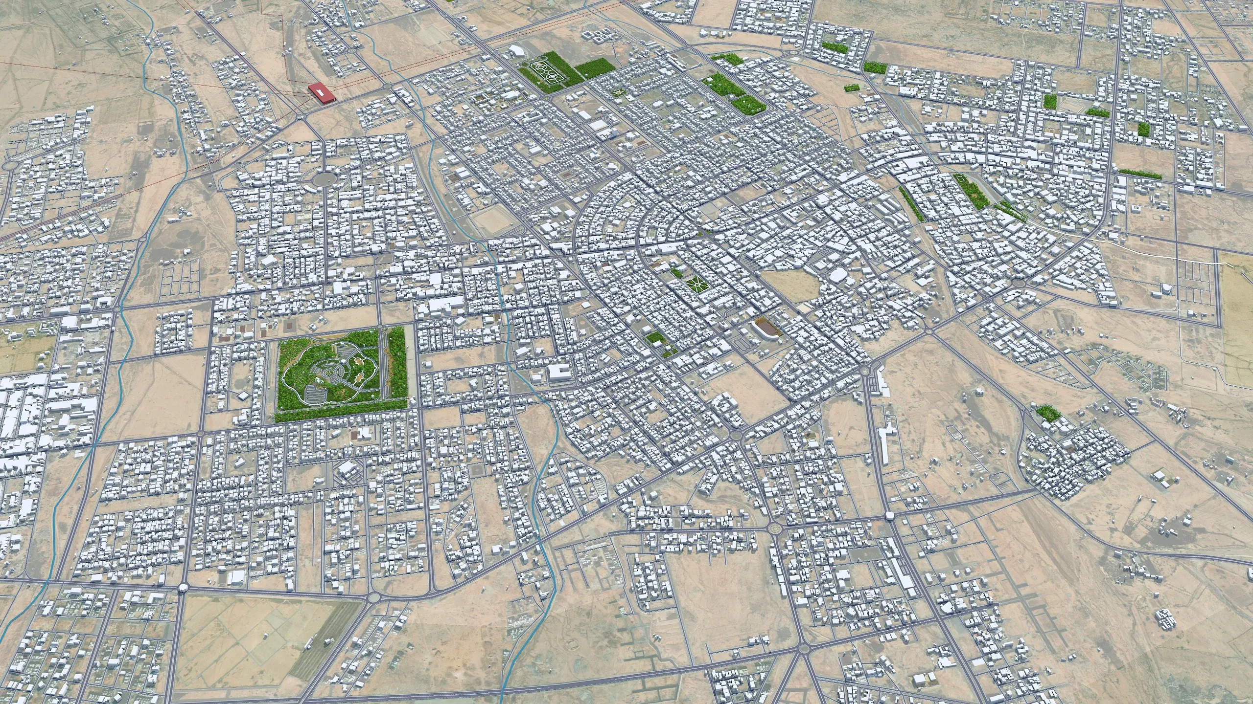 Ar Rass city Saudi Arabia 3d model - FlippedNormals