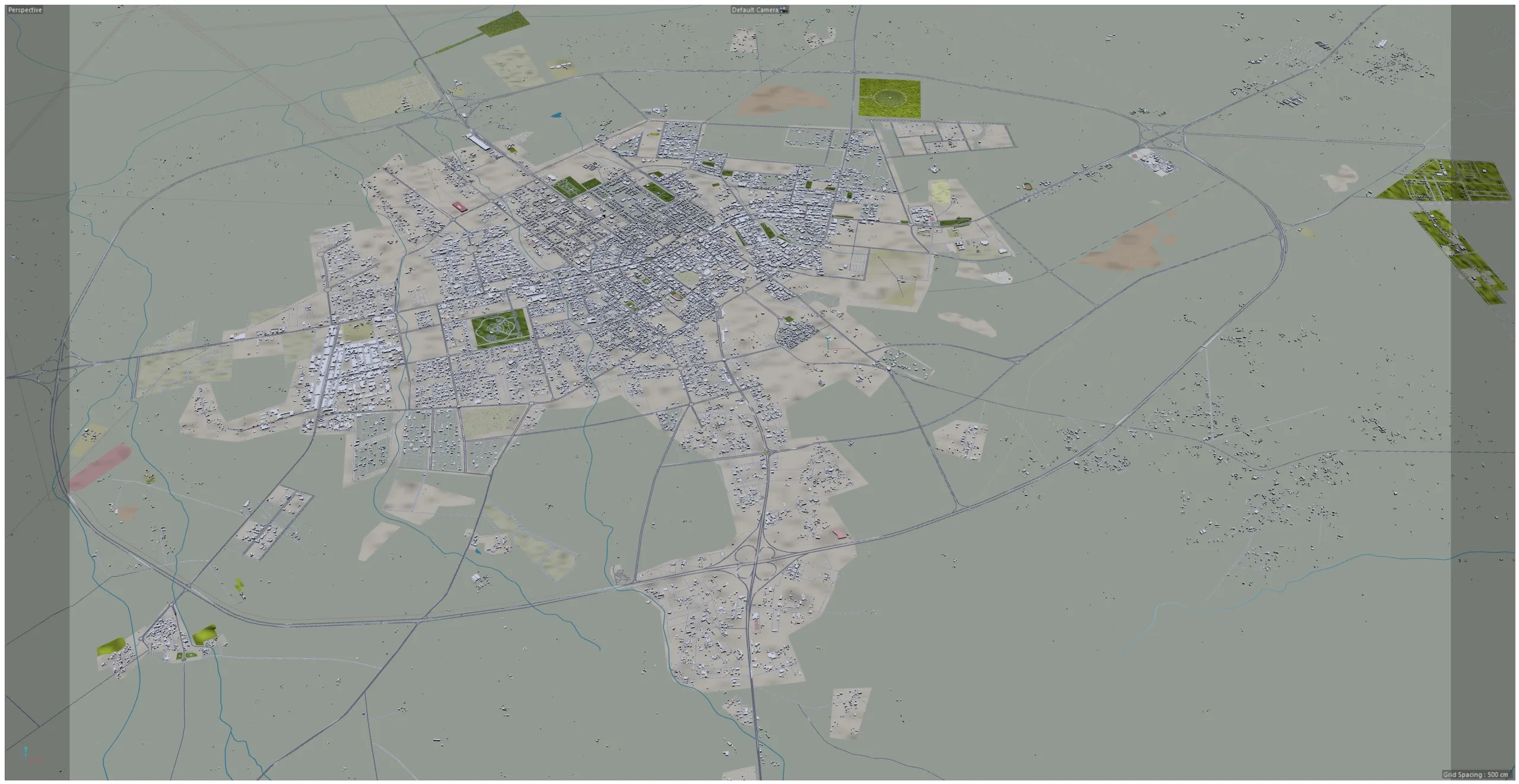 Ar Rass city Saudi Arabia 3d model - FlippedNormals