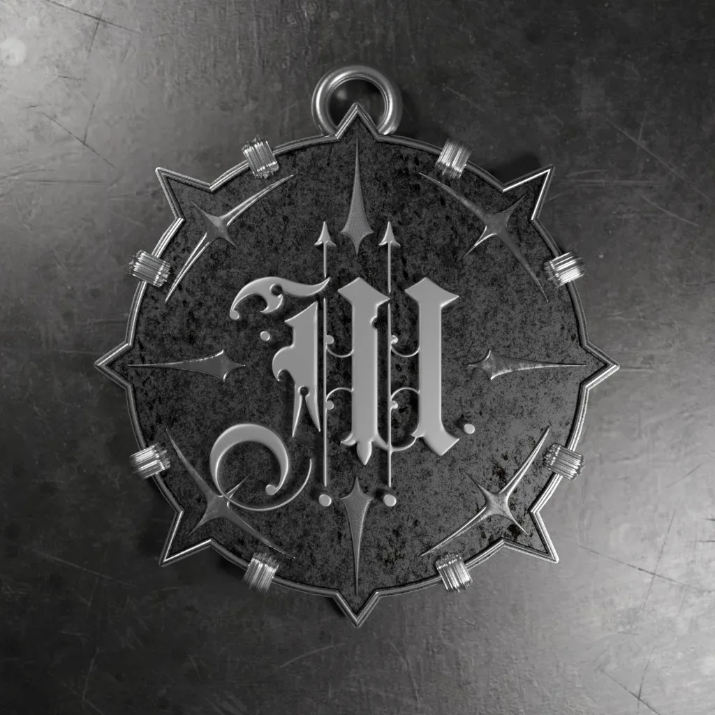 Medallion with letter M 3D printable - FlippedNormals