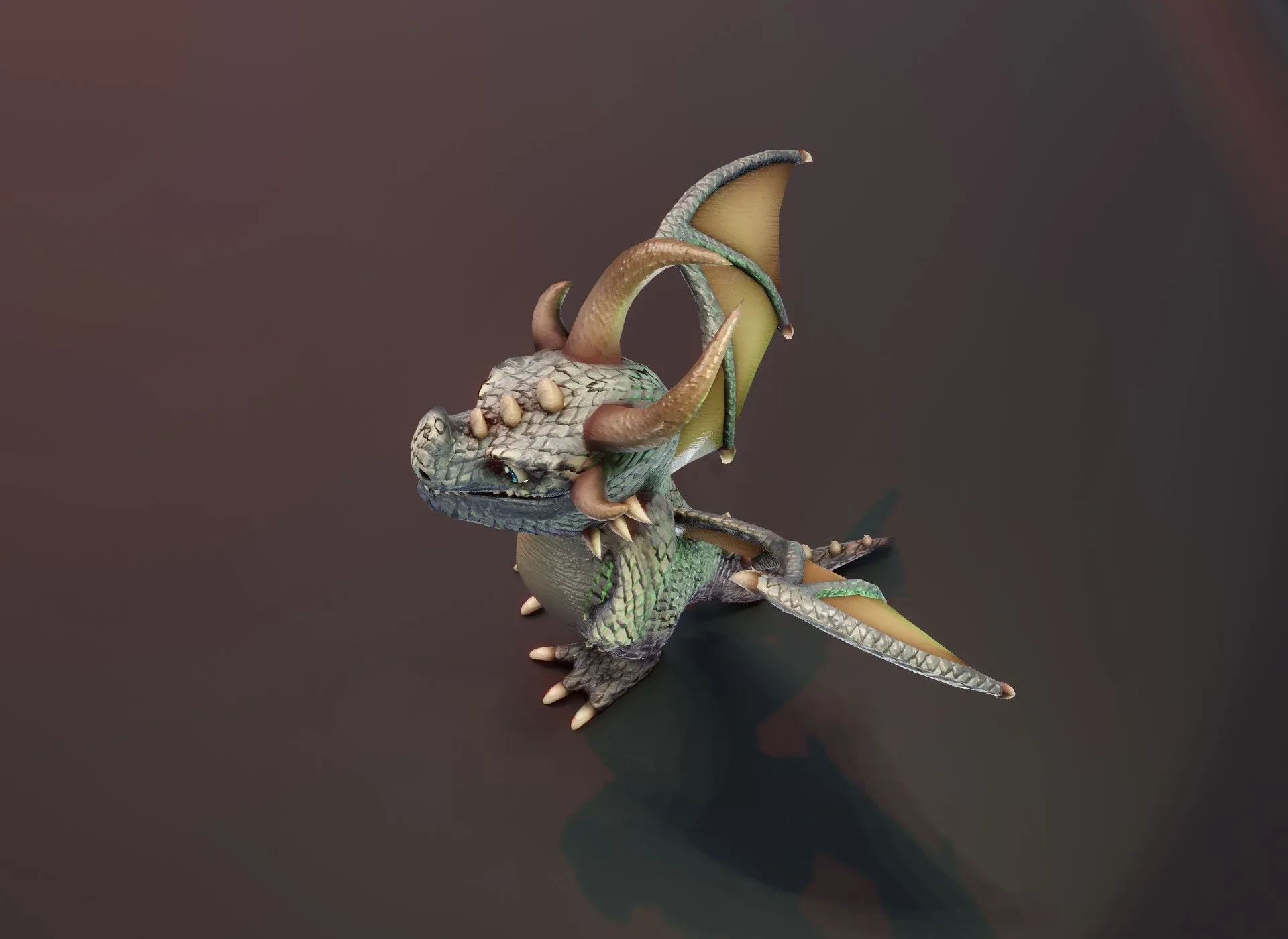 Cartoon Iron Dragon Low-poly 3D - FlippedNormals