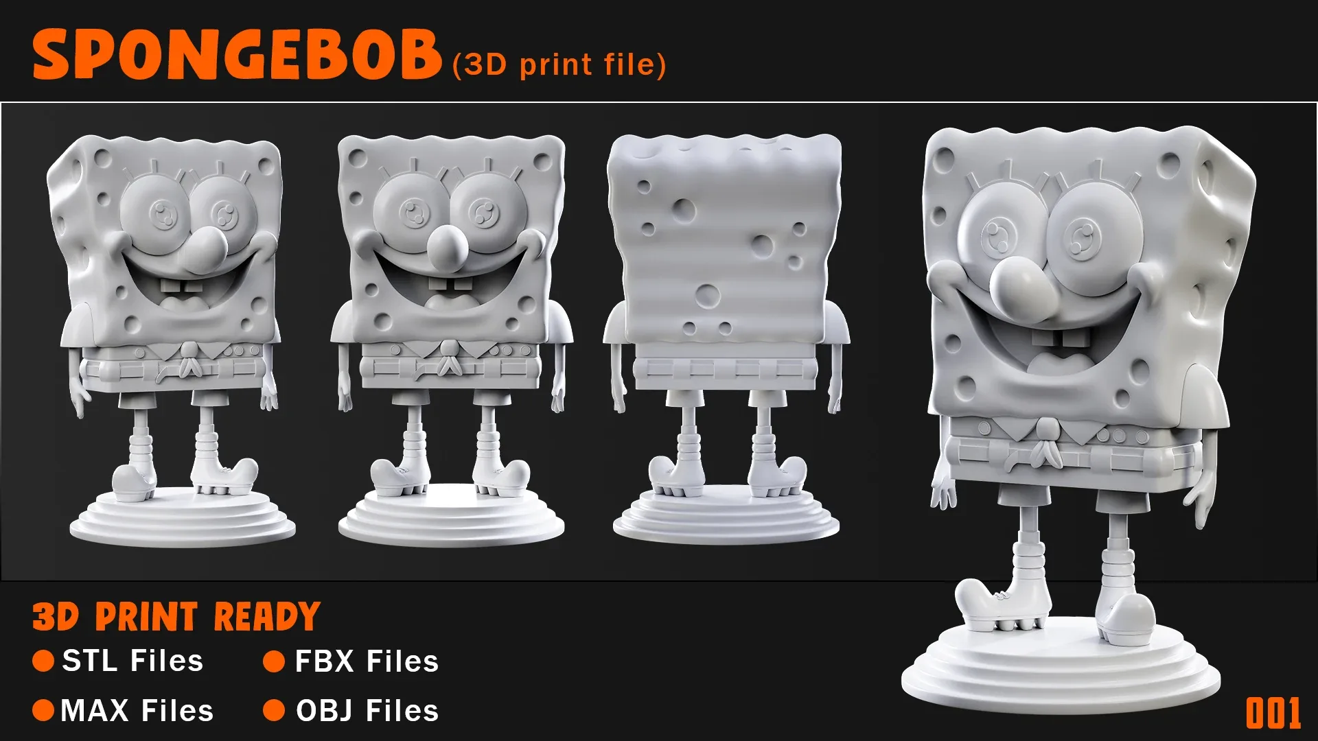 SPONGEBOB-3D Print ready___(STL-OBJ-FBX-MAX) - FlippedNormals
