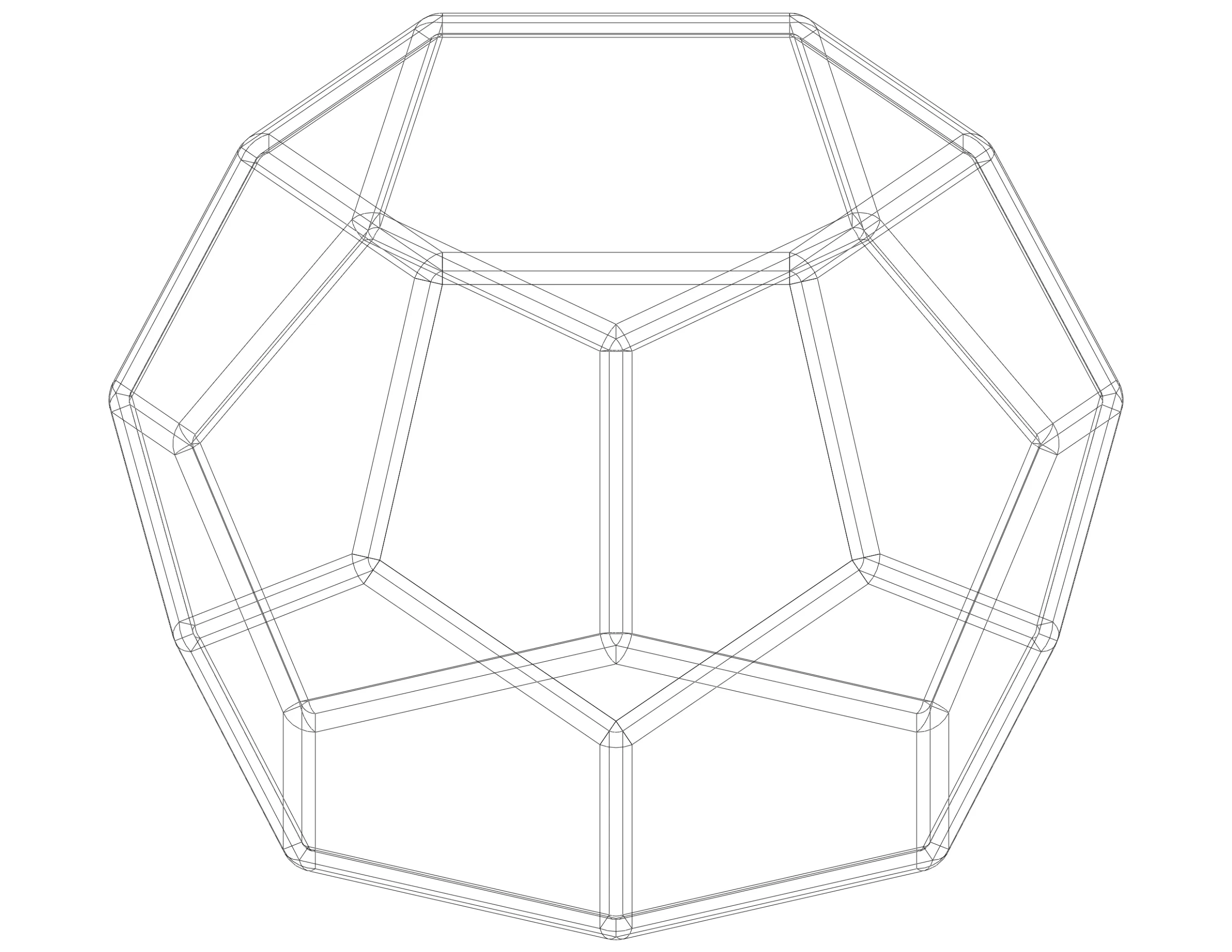 Wireframe Shape Truncated Hexagonal - FlippedNormals Wireframe Shape Truncated Hexagonal - FlippedNormals