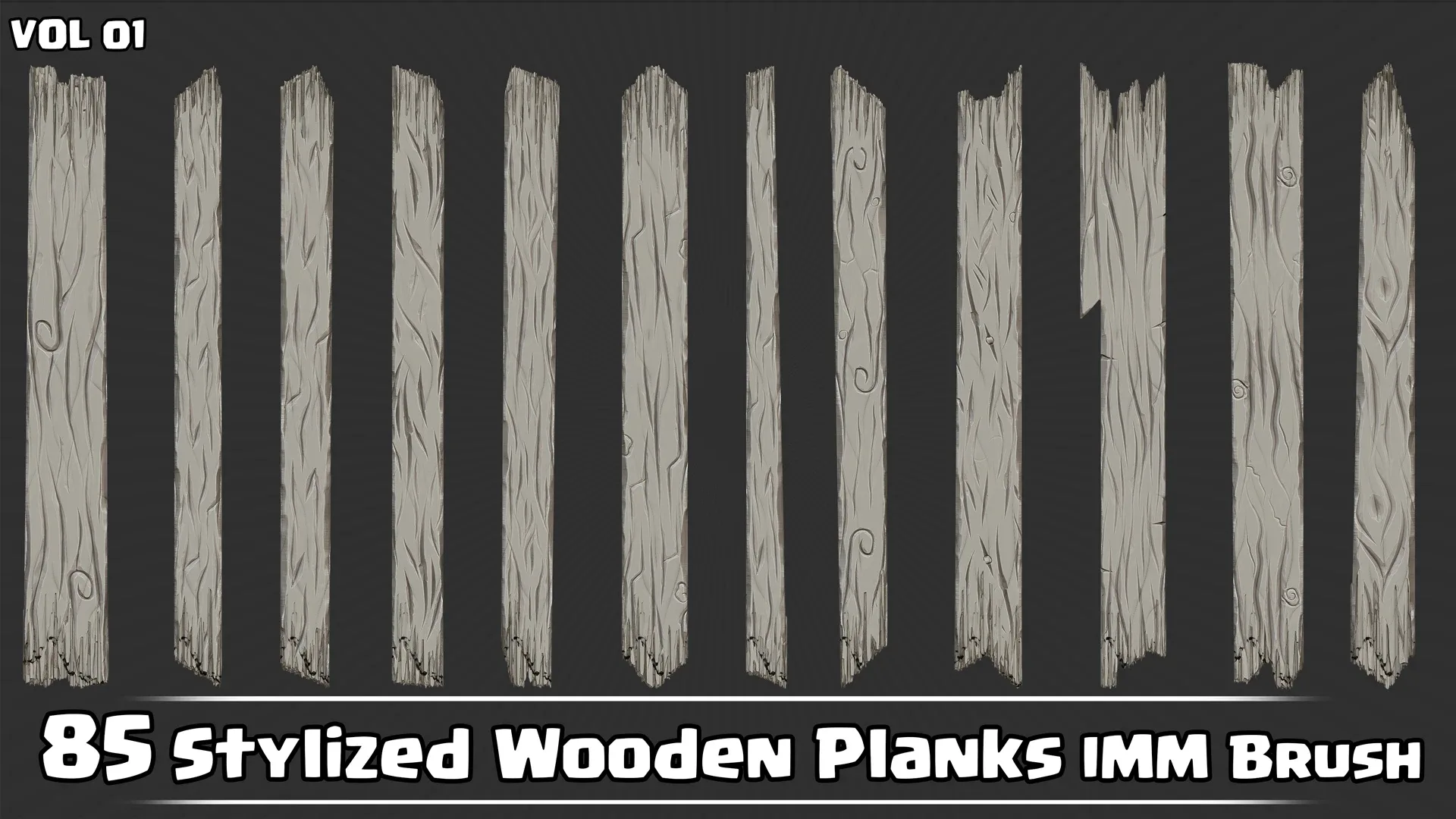 85 Stylized Wooden Planks IMM Brush - FlippedNormals