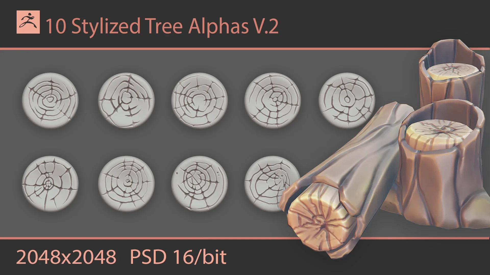 Stylized Tree Alphas V.2 - FlippedNormals