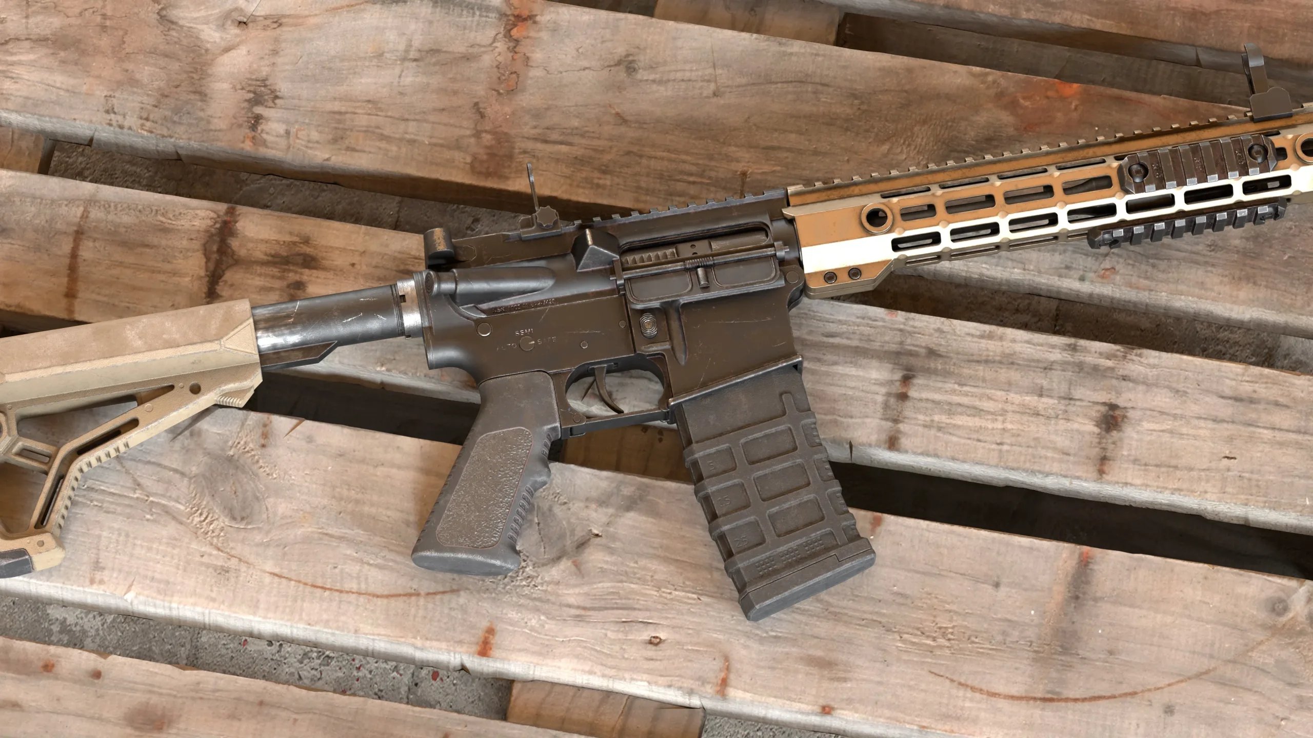 AR15 - Assault Rifle Game Ready - FlippedNormals