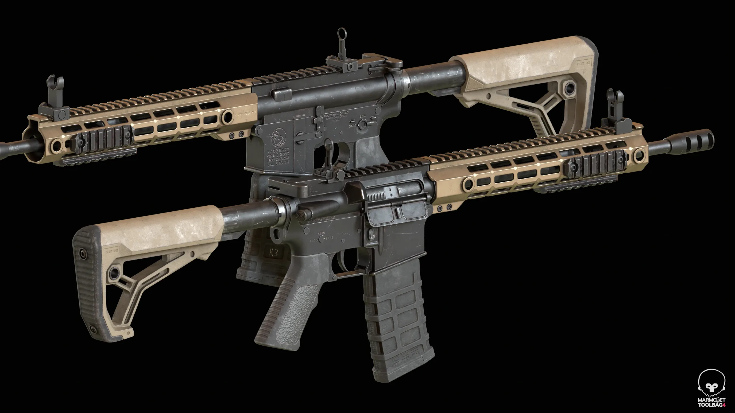 AR15 - Assault Rifle Game Ready - FlippedNormals