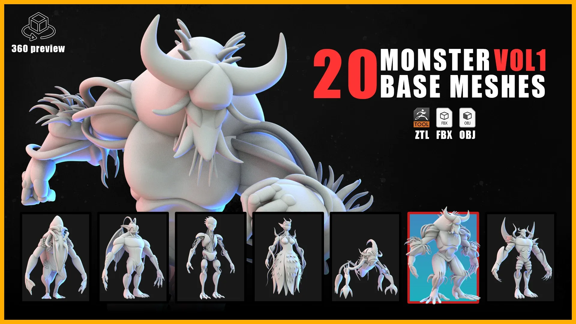 20 Monster Base Mesh (Creature) - FlippedNormals